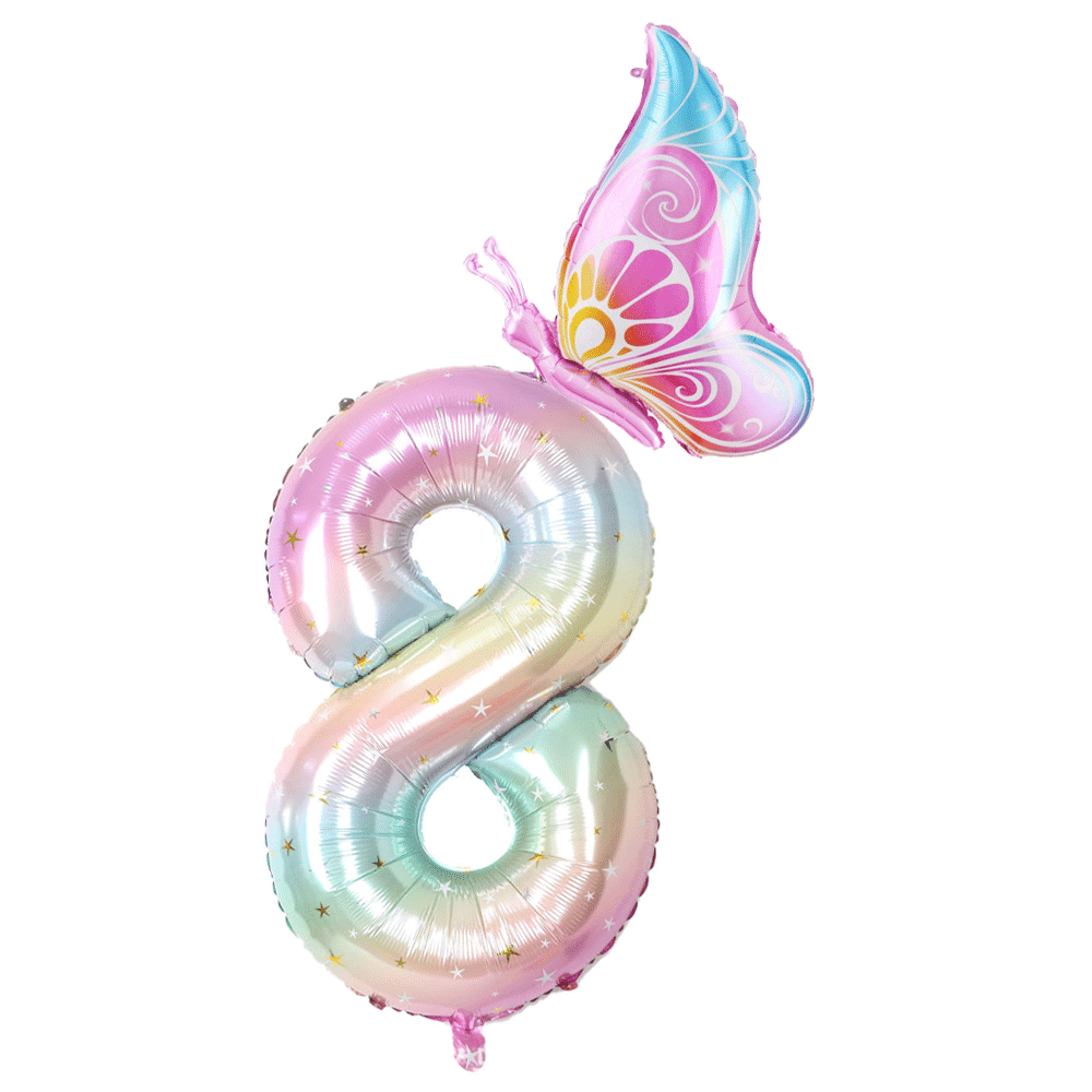 40Inch Colorful Gradient Number Balloon 0-9 Digit Foil Helium Balloon ...