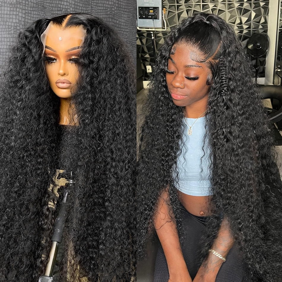 40Inch Deep Wave Frontal Wig Transparent 13x4 13x6 HD Lace Frontal ...
