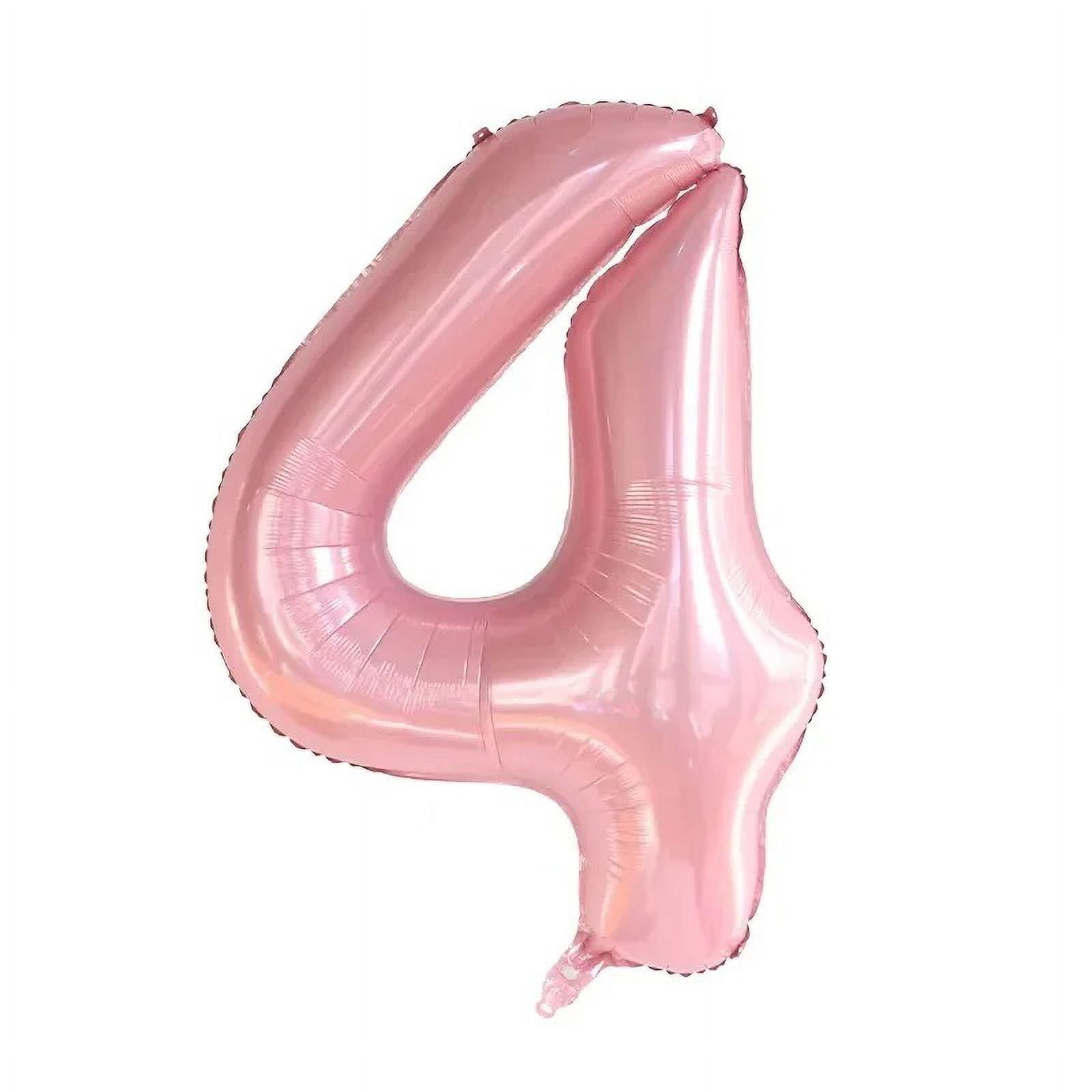 40Inch Pink Number Foil Balloon 1 2 3 4 5 6 7 8 9 years Digital Globos ...