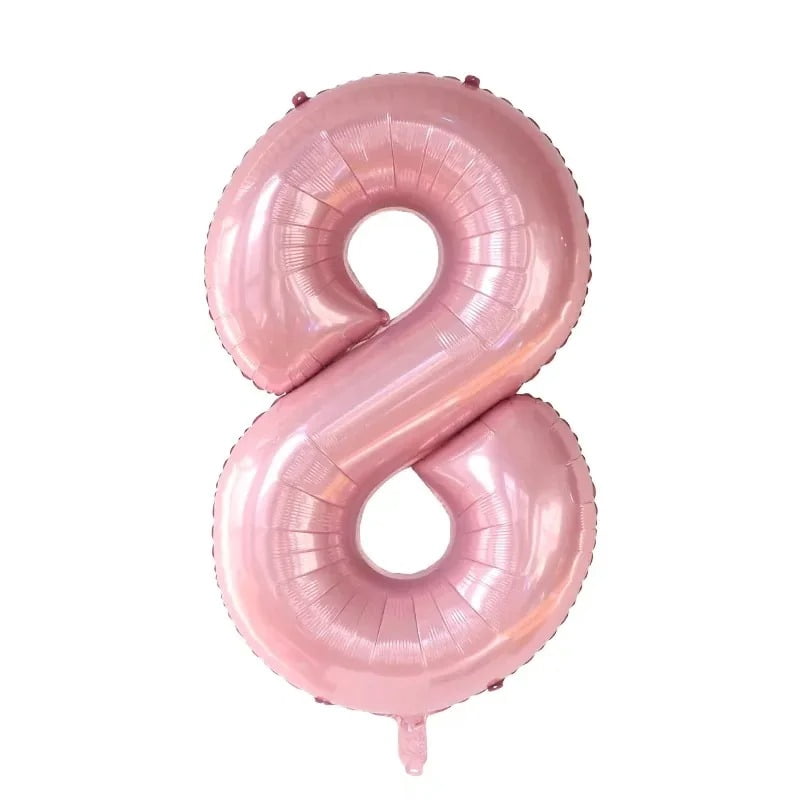 40Inch Pink Number Foil Balloon 1 2 3 4 5 6 7 8 9 years Digital Globos ...