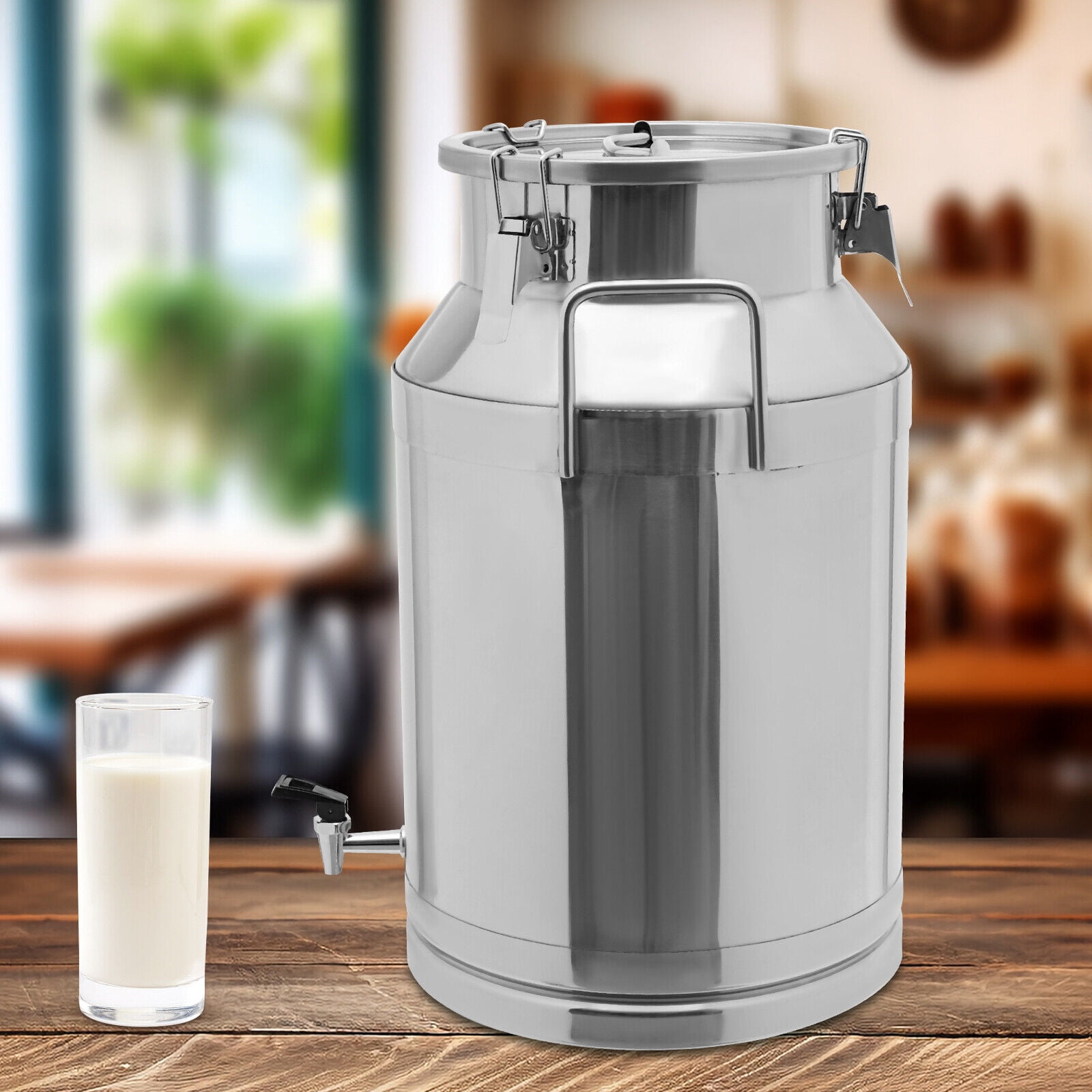 40L/10.57 gal Stainless Steel Milk Jug Milk Bucket Sealed Bucket With ...