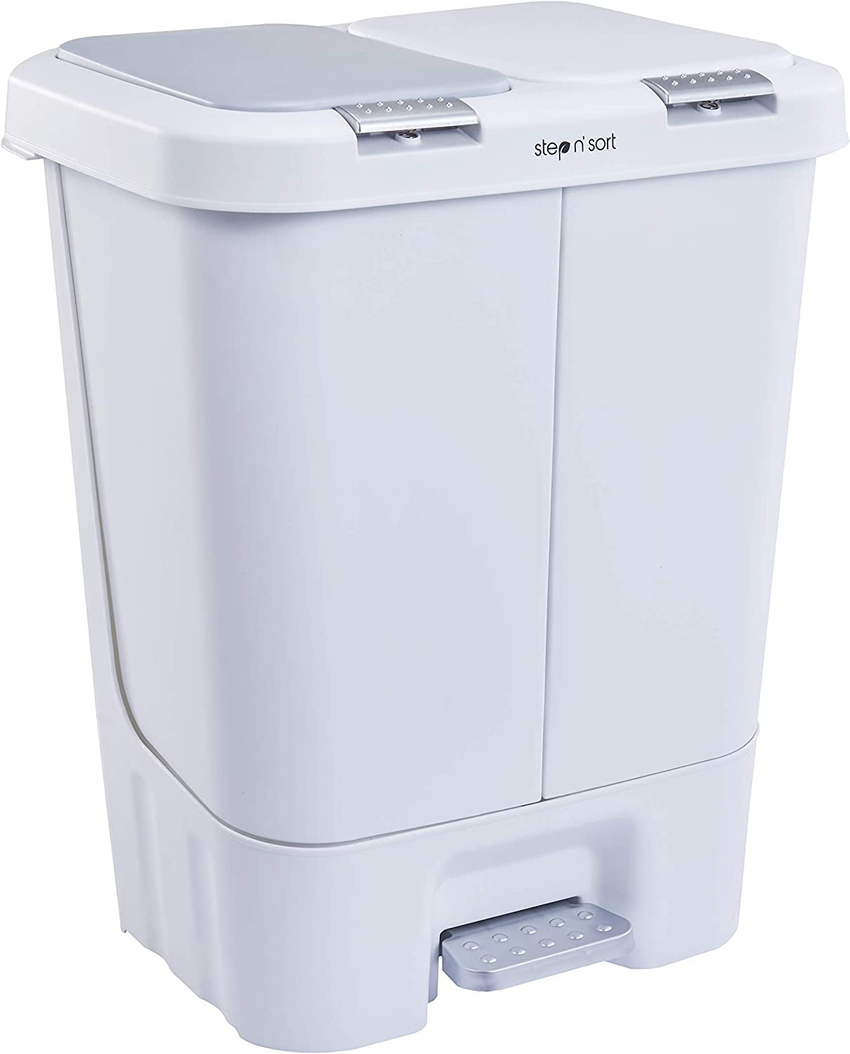40L Dual Trash Can, Push top and Step top, Slow Close lid with ...