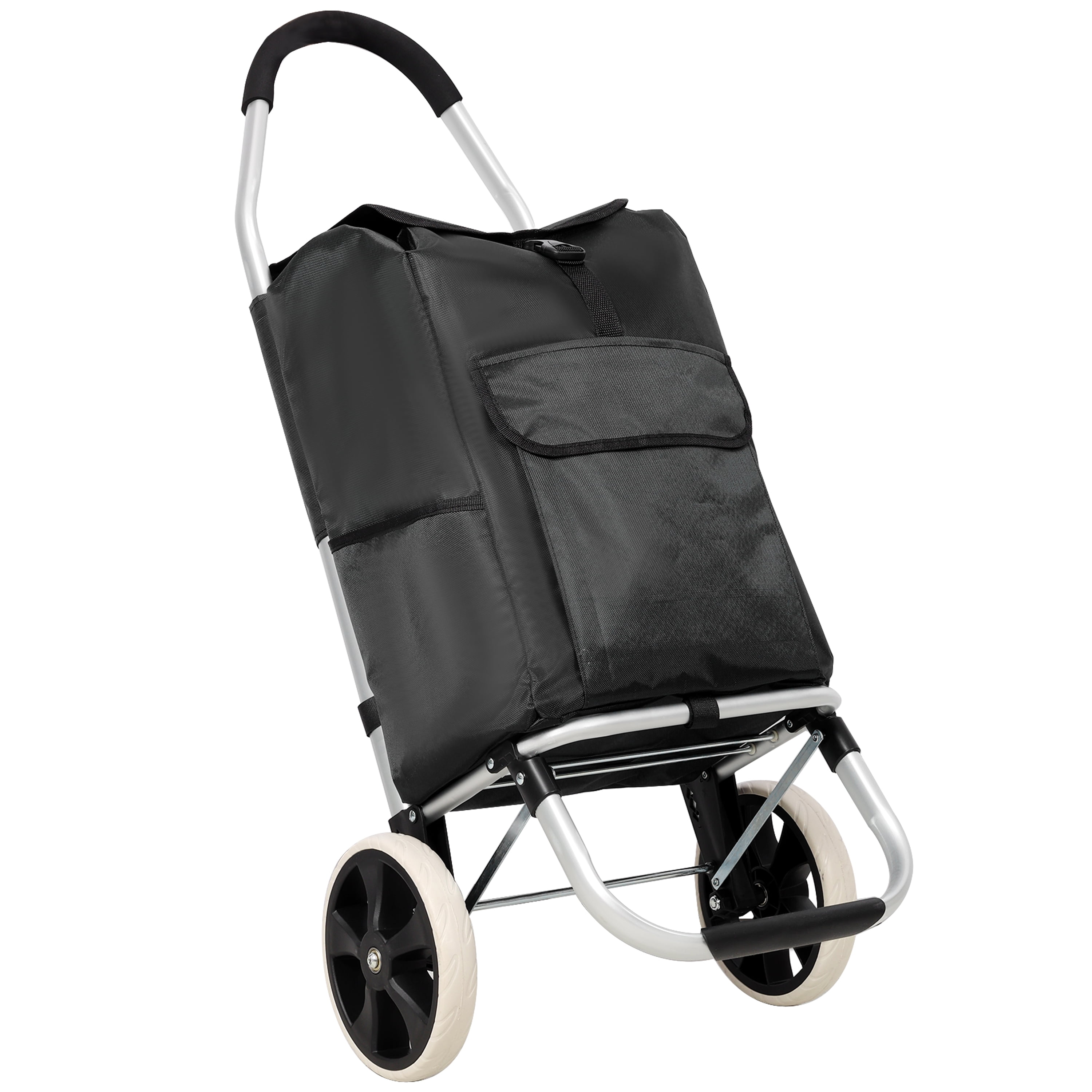 40L Foldable Shopping Trolley with Wheels & Removable Waterproof Oxford ...