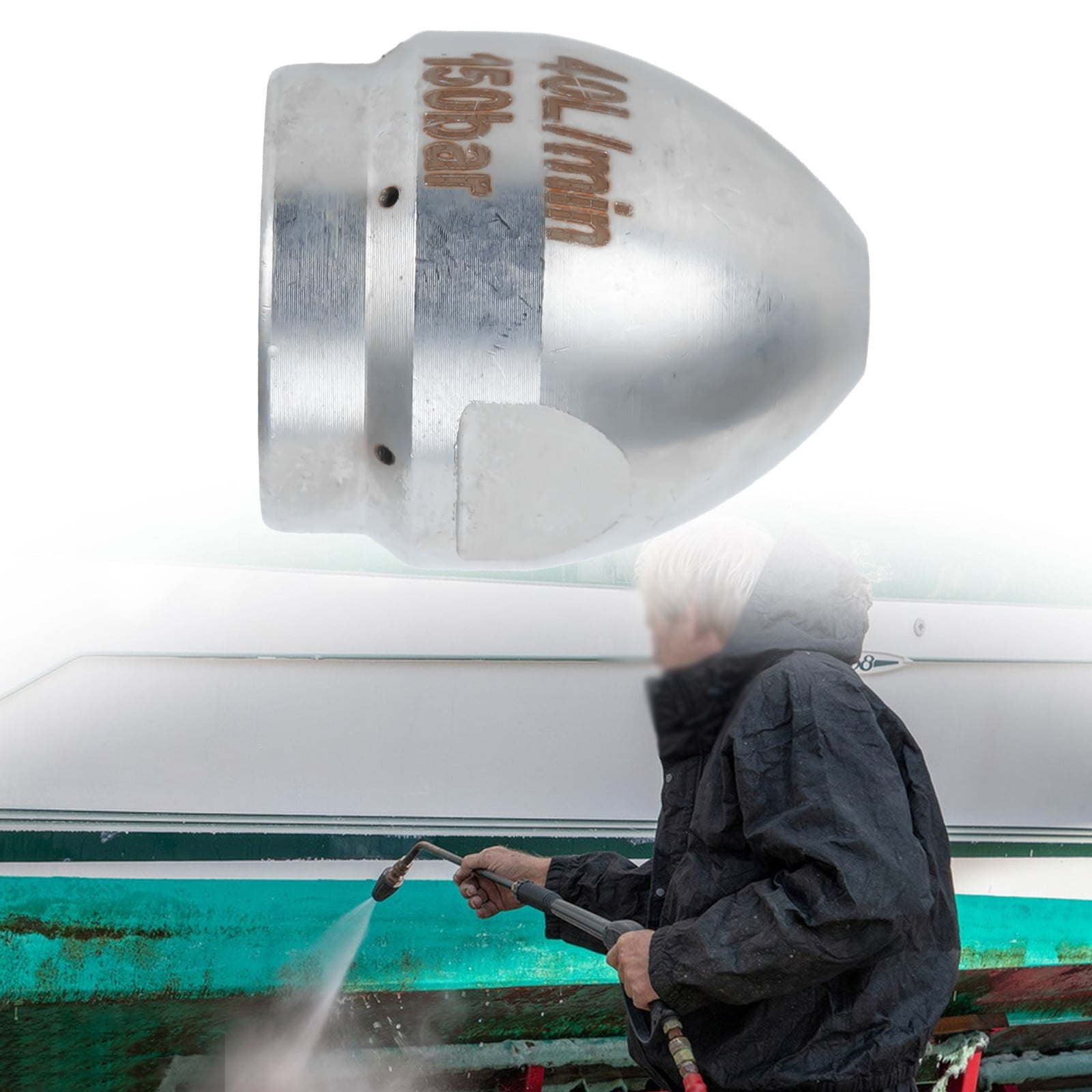 40L Output Pressure Drain Jetter Hose Nozzle Flusher Pipe Nozzle For ...