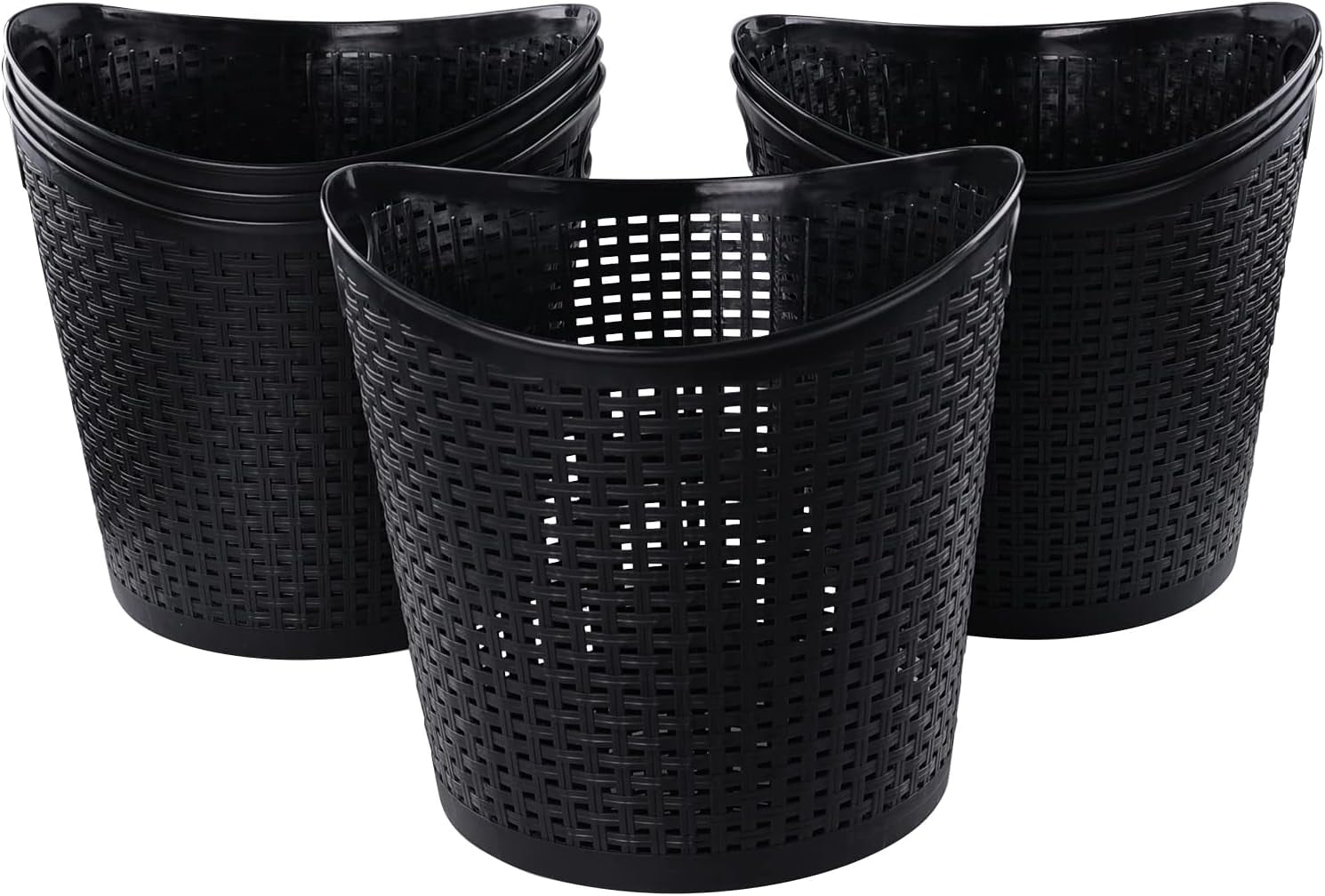 40L Plastic Tall Flex Laundry Basket, Black Laundry Hamper with Handles ...