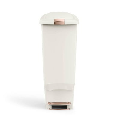 40L Slim Plastic Step Trash Can Plastic with Soft-Close Locking Lid ...