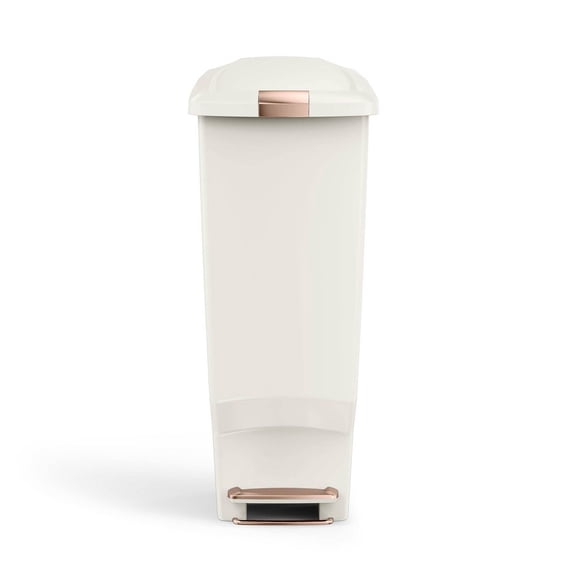 40L Slim Plastic Step Trash Can Plastic with Soft-Close Locking Lid ...