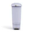 40L Slim Plastic Step Trash Can Plastic with Soft-Close Locking Lid ...