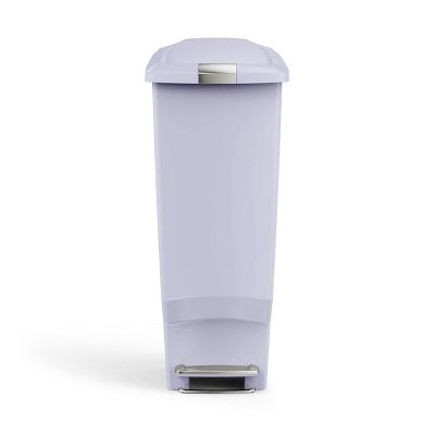 40L Slim Plastic Step Trash Can Plastic with Soft-Close Locking Lid ...