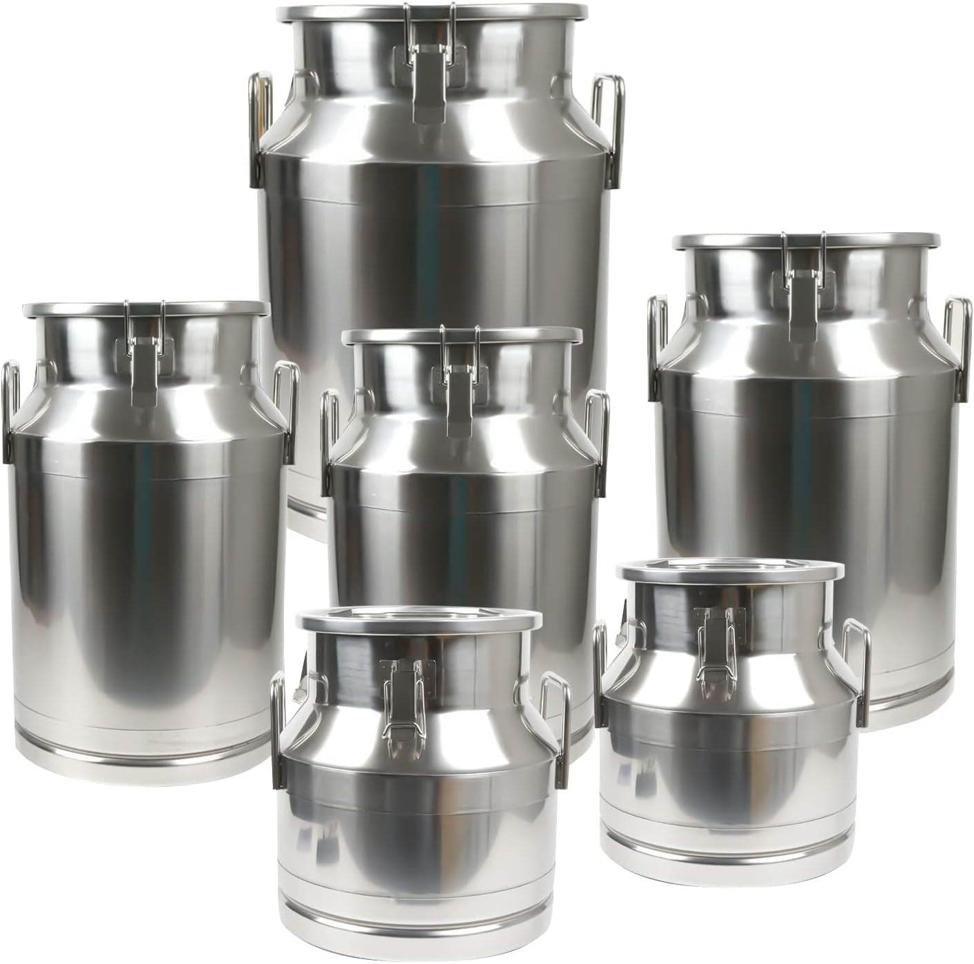 40L Stainless Steel Milk Bucket with Sealed Lid, 40 Liter Milk Can 10.5 ...