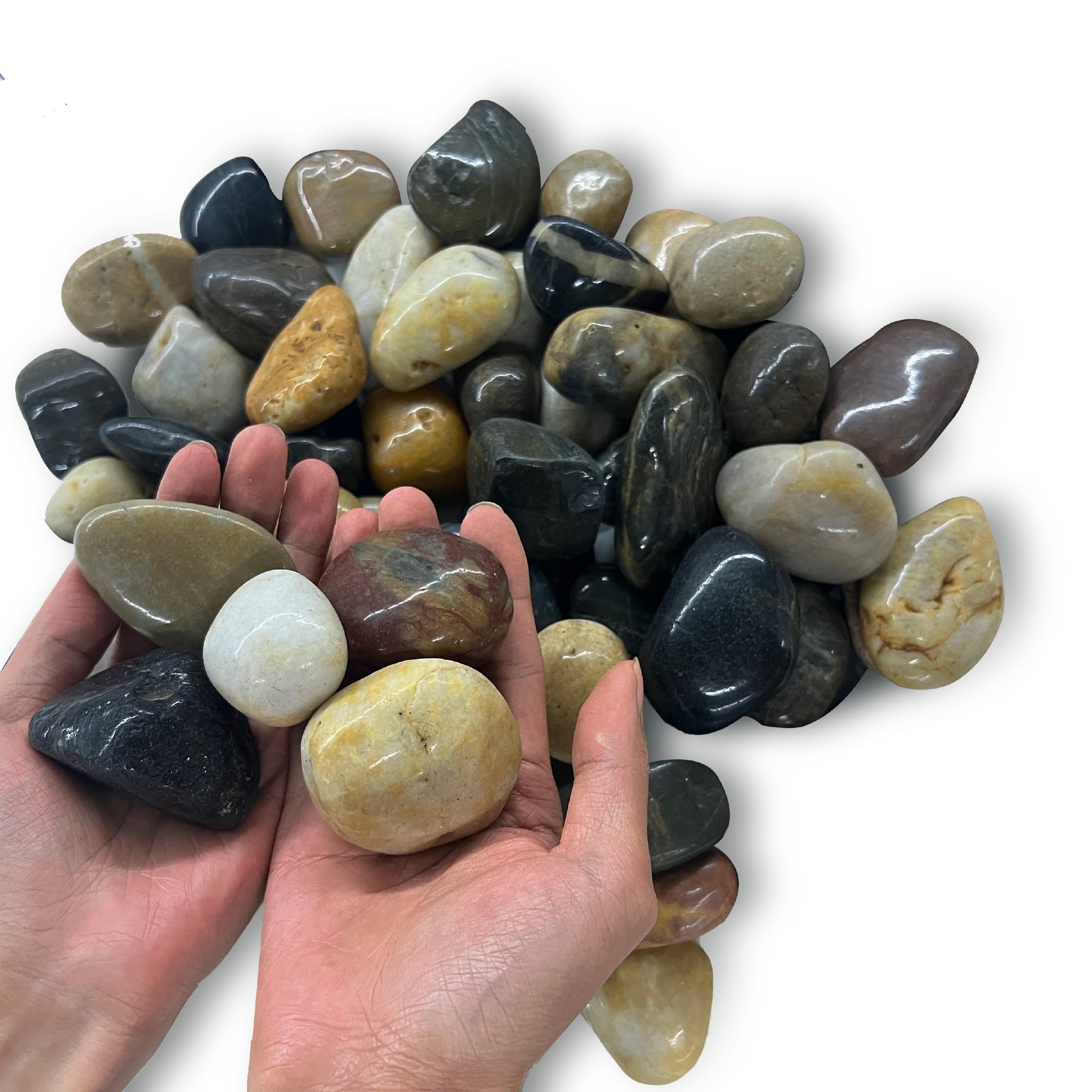 40LB Mixed Color River Rocks - 1-2 Inch Polished Pebbles for ...