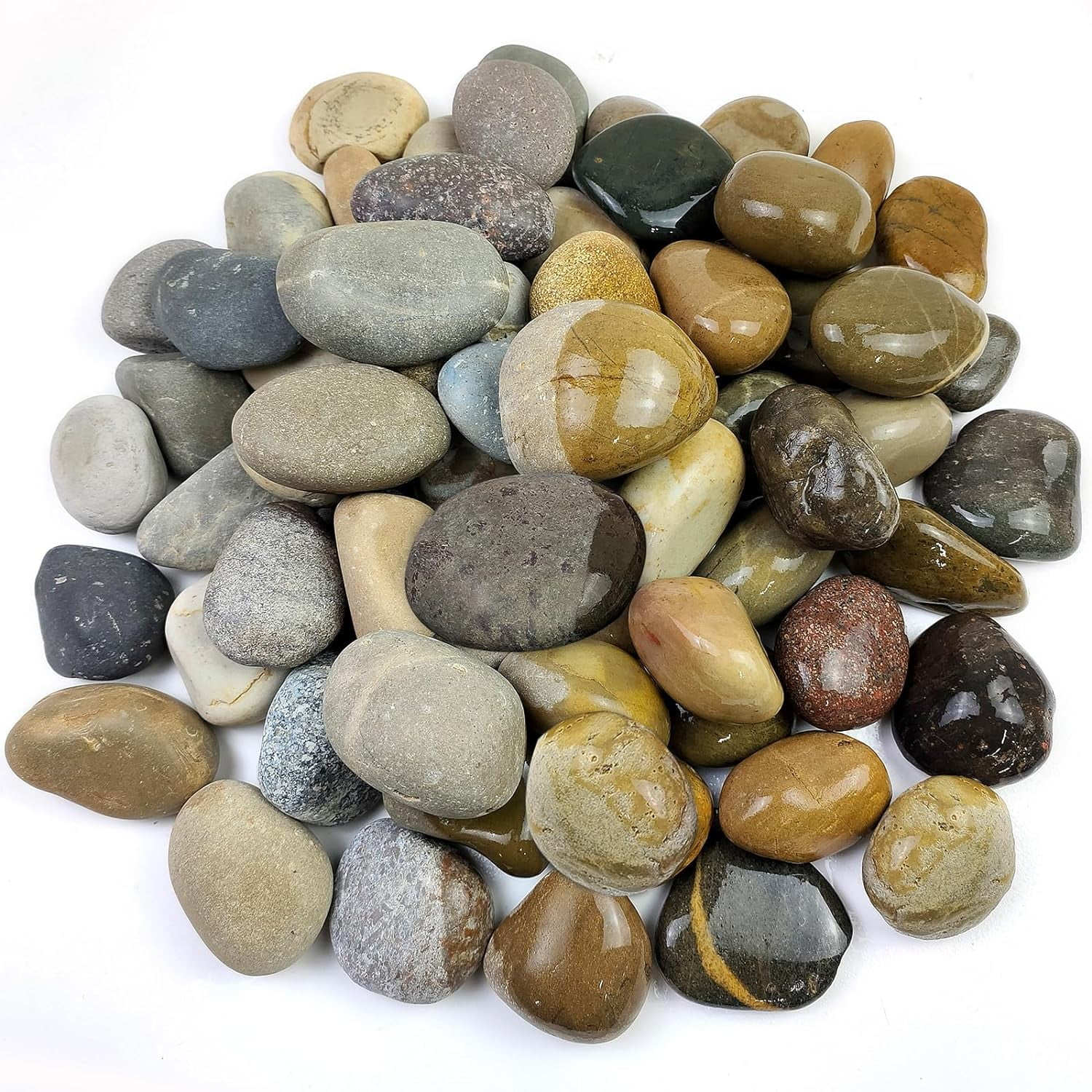 40LB Natural Decorative River Rocks for Landscaping, 2-3 Inch Mixed ...