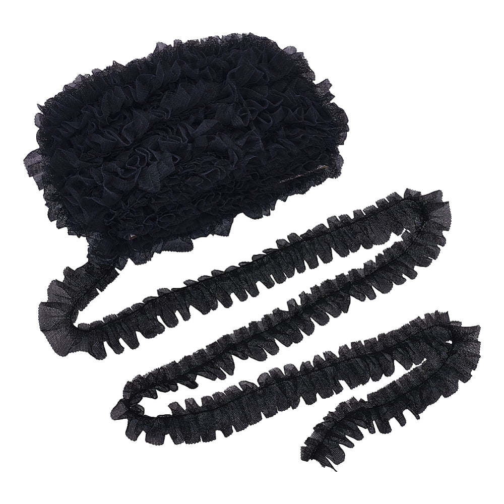 40M Polyester Lace Trim Black 1-1/8 inch(30mm) 43.74 Yards(40m)/Set ...