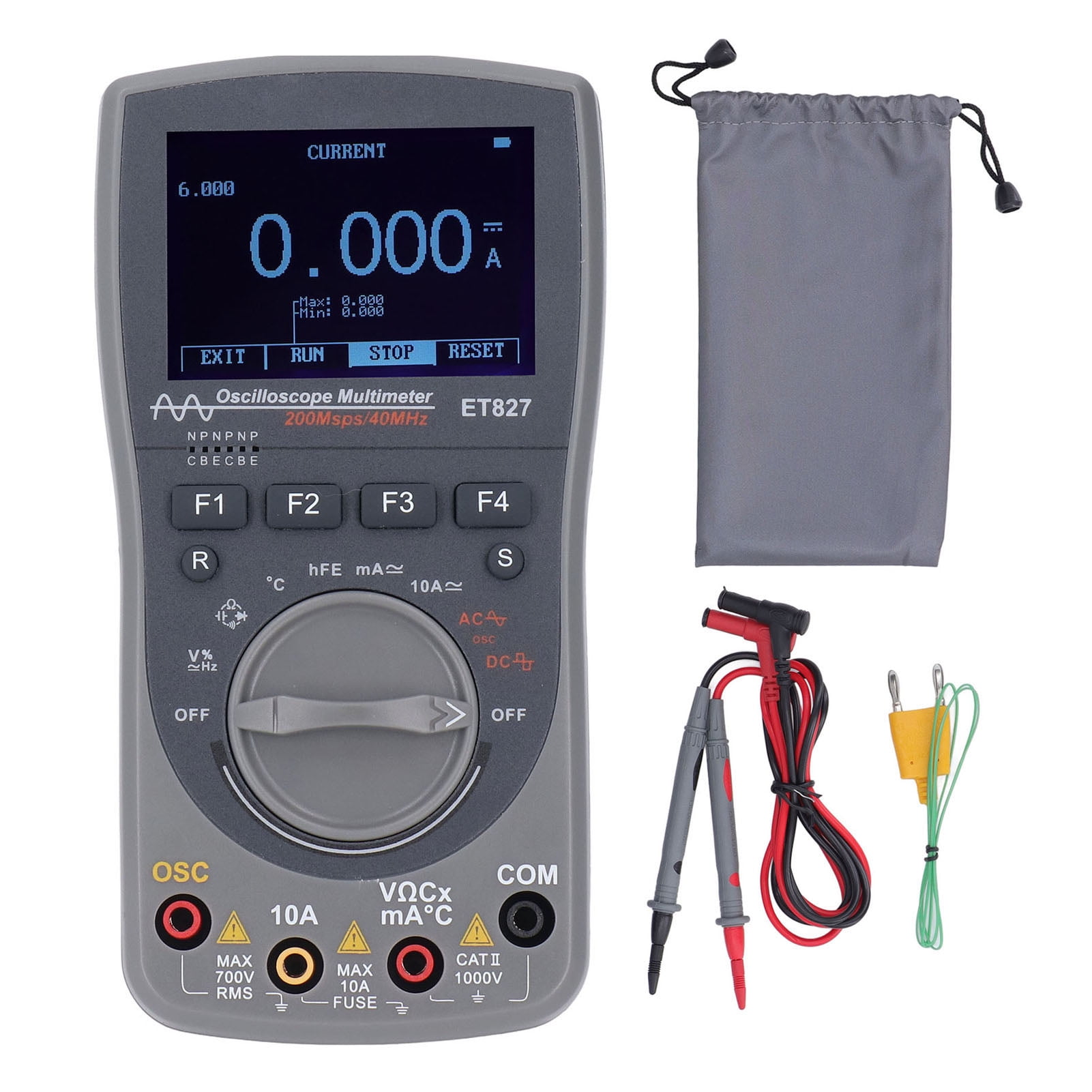 40MHz Oscilloscope Multimeter Waveform Automatic Mode 200Msps Sampling ...