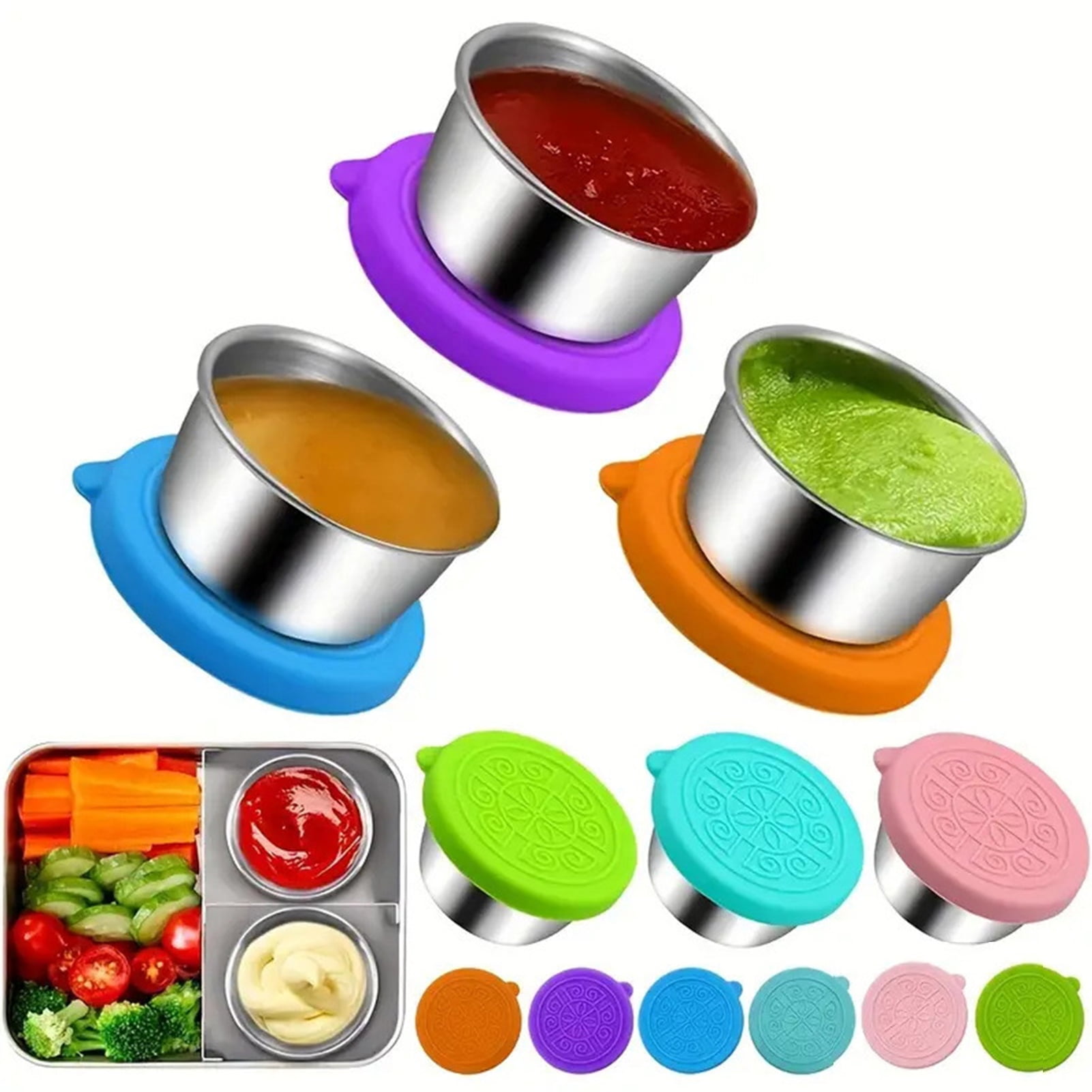 40ML Salad Dressing Containers with Lids Leakproof Stainless Steel ...