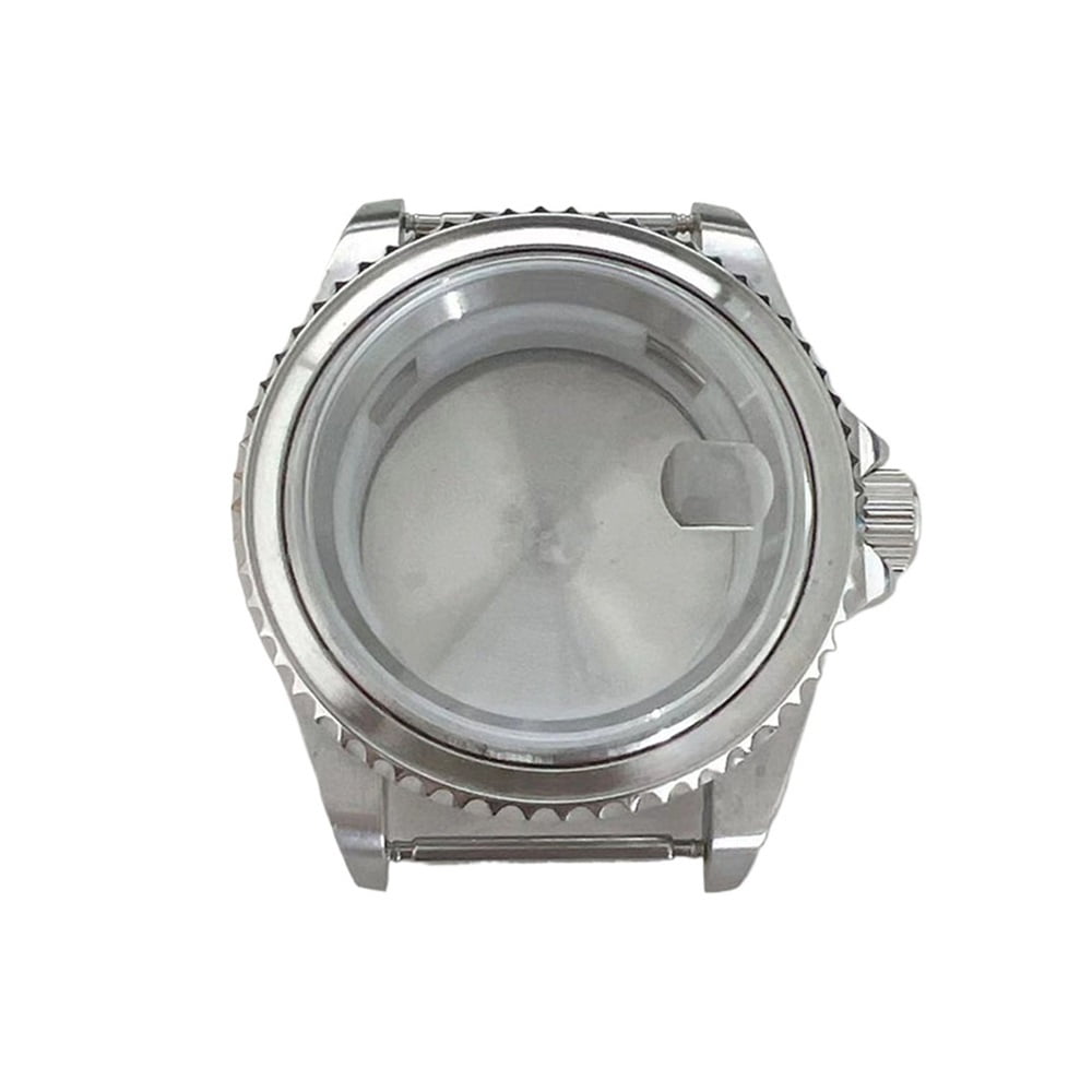 40MM Stainless Steel Watch Case Aluminum Bezel Sapphire Magnifier ...