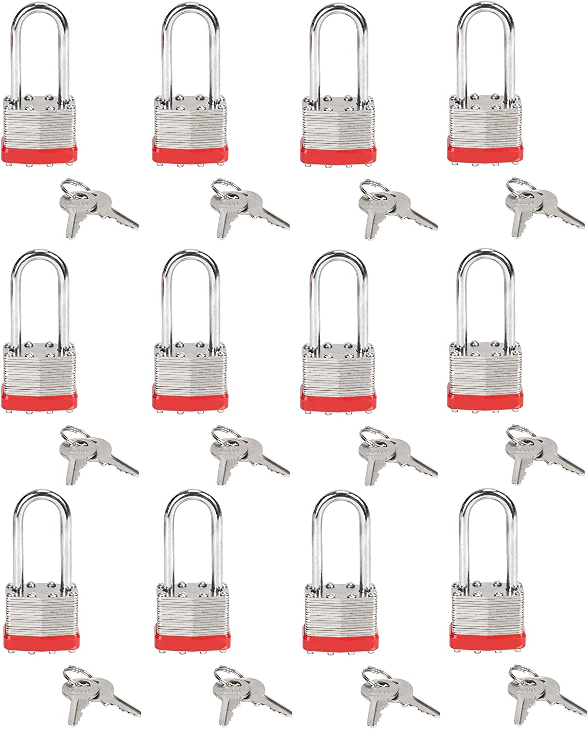 40mm Keyed Alike (A389) Laminated Steel Long Shackle Padlock, 1 3/4 ...