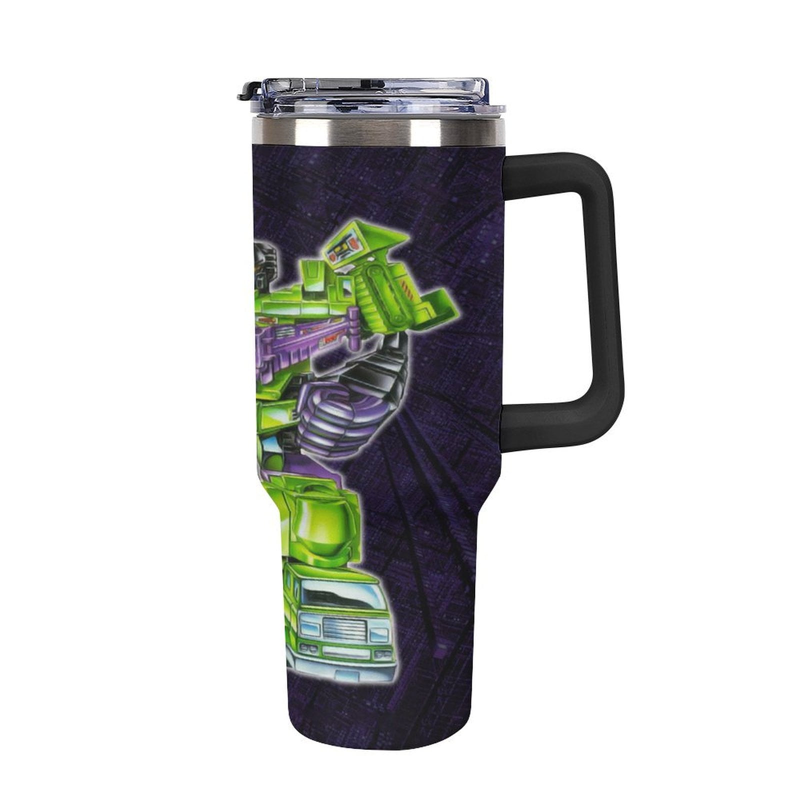 40OZ TransformersTumbler with Handle and Flip Straw Stainless Steel ...
