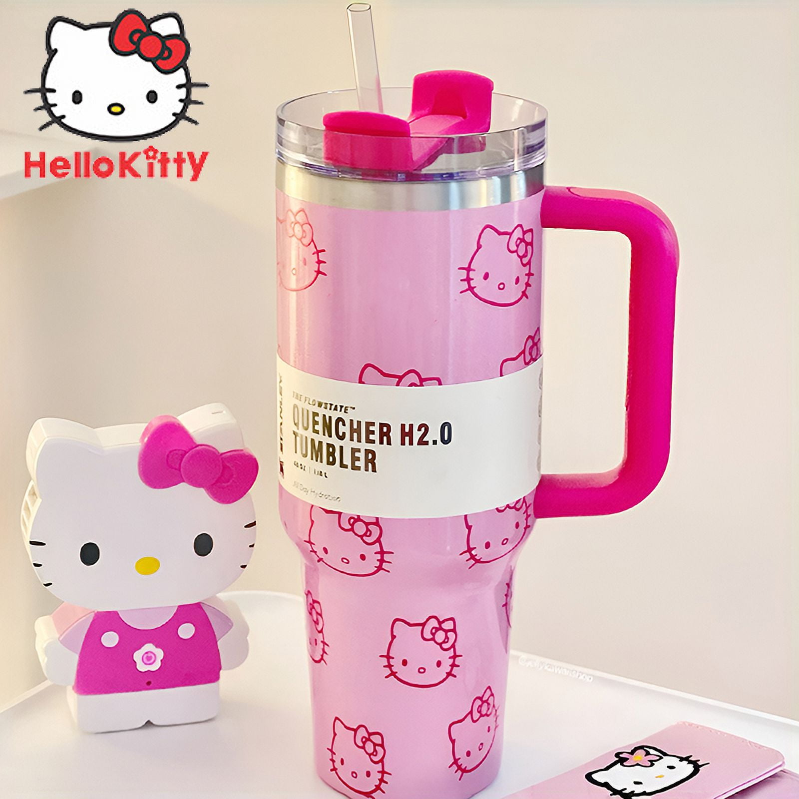 40Oz Sanrio Hello Kitty Stainless Steel Insulated Mug Pink with Handle ...