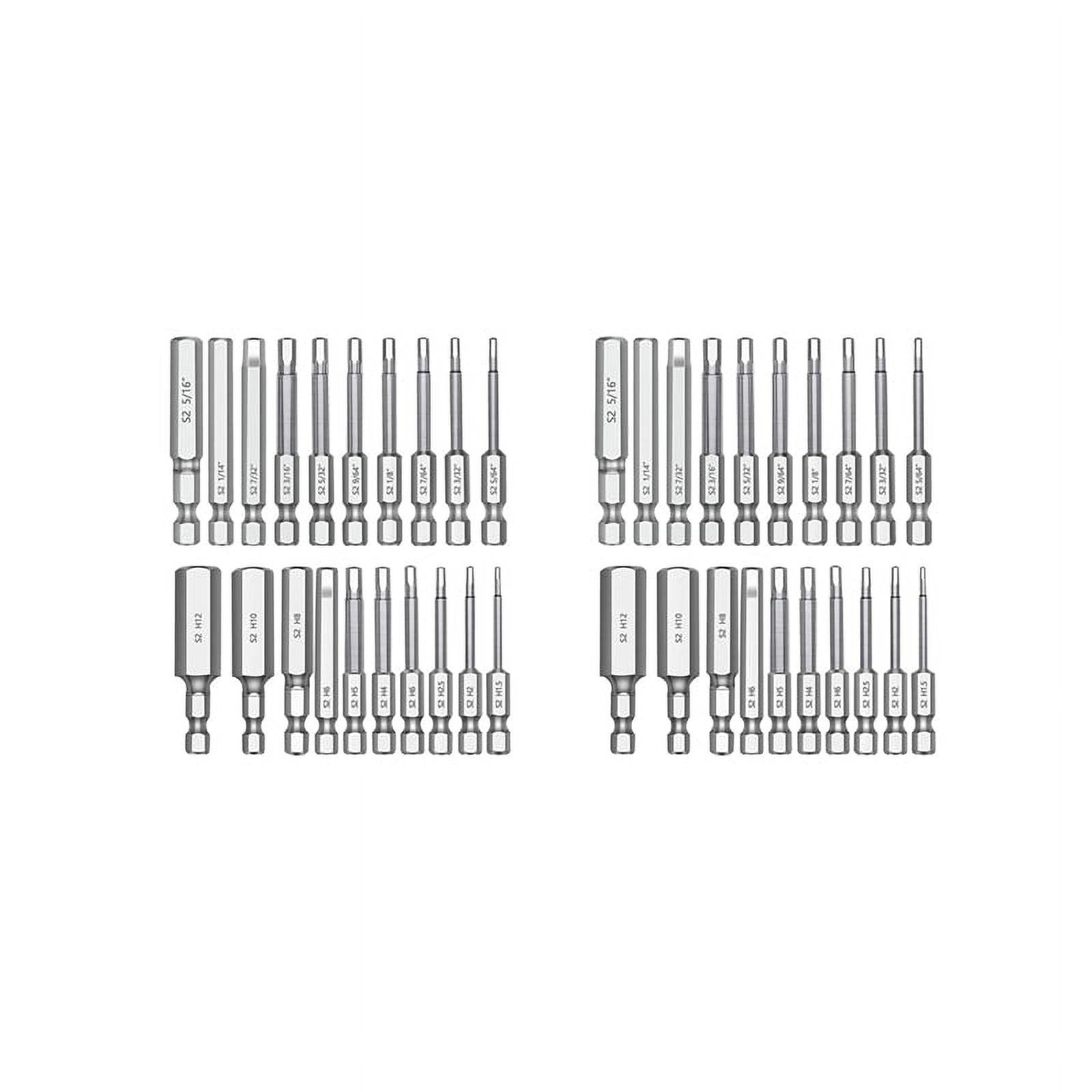 40PC Hex Hex Wrench Drill Bit Set 2.3Inch Long 1/4Inch Diameter Quick ...