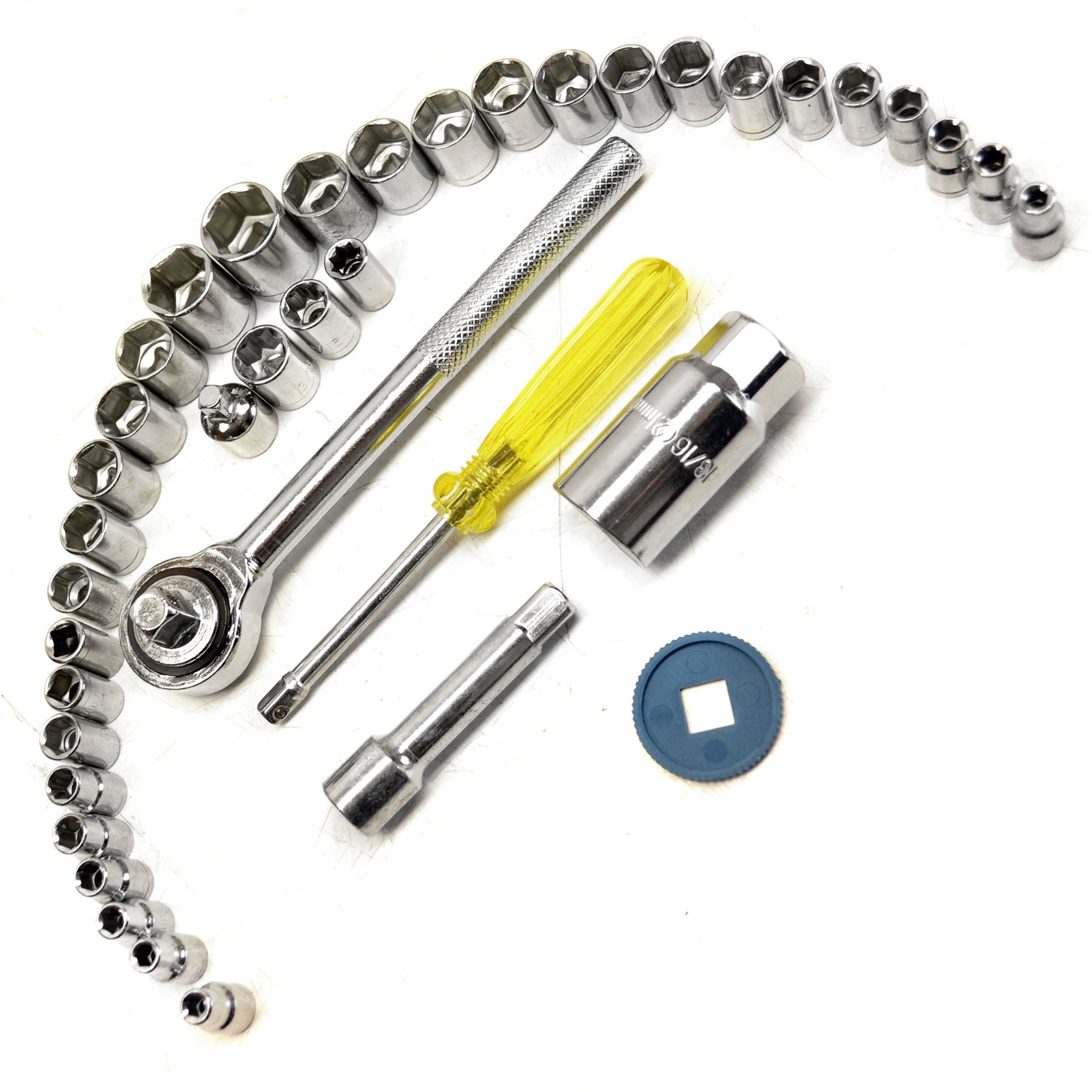 40PC Socket Set Imperial + Metric 1/4" 3/8" Extension Ratchet Sil178 ...