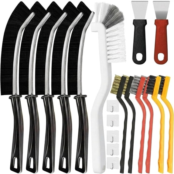40PC Ultimate Crevice Cleaning Brush Set – 17 Brushes, 3 Scrapers & 20 ...