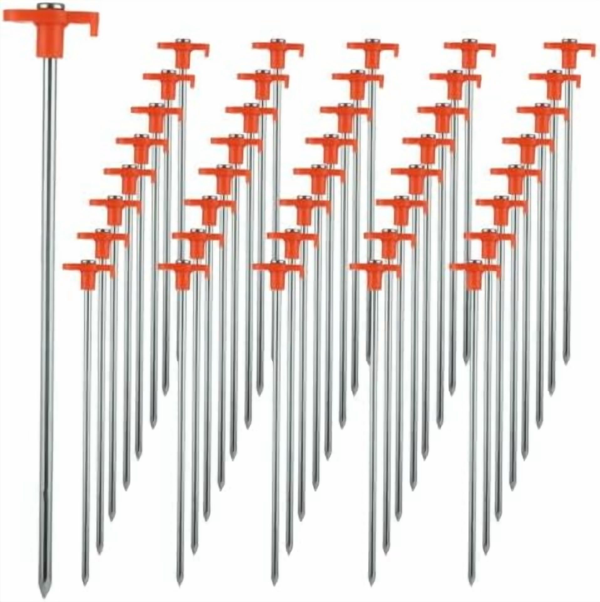 40PCS 10 Inch Heavy Duty Tent Stakes, Metal Tent Pegs, Galvanized Non ...