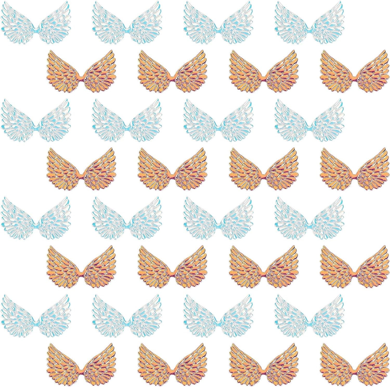 40PCS 2.5 Inch Laser Angel Wings Fabric Embossed Patches Applique 2 ...