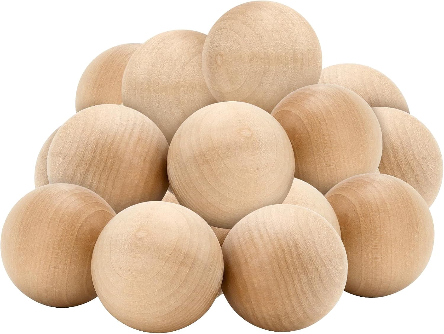 40PCS 2 Inch Wooden Ball, 50mm Unfinished Wood Balls Spheres for Crafts ...