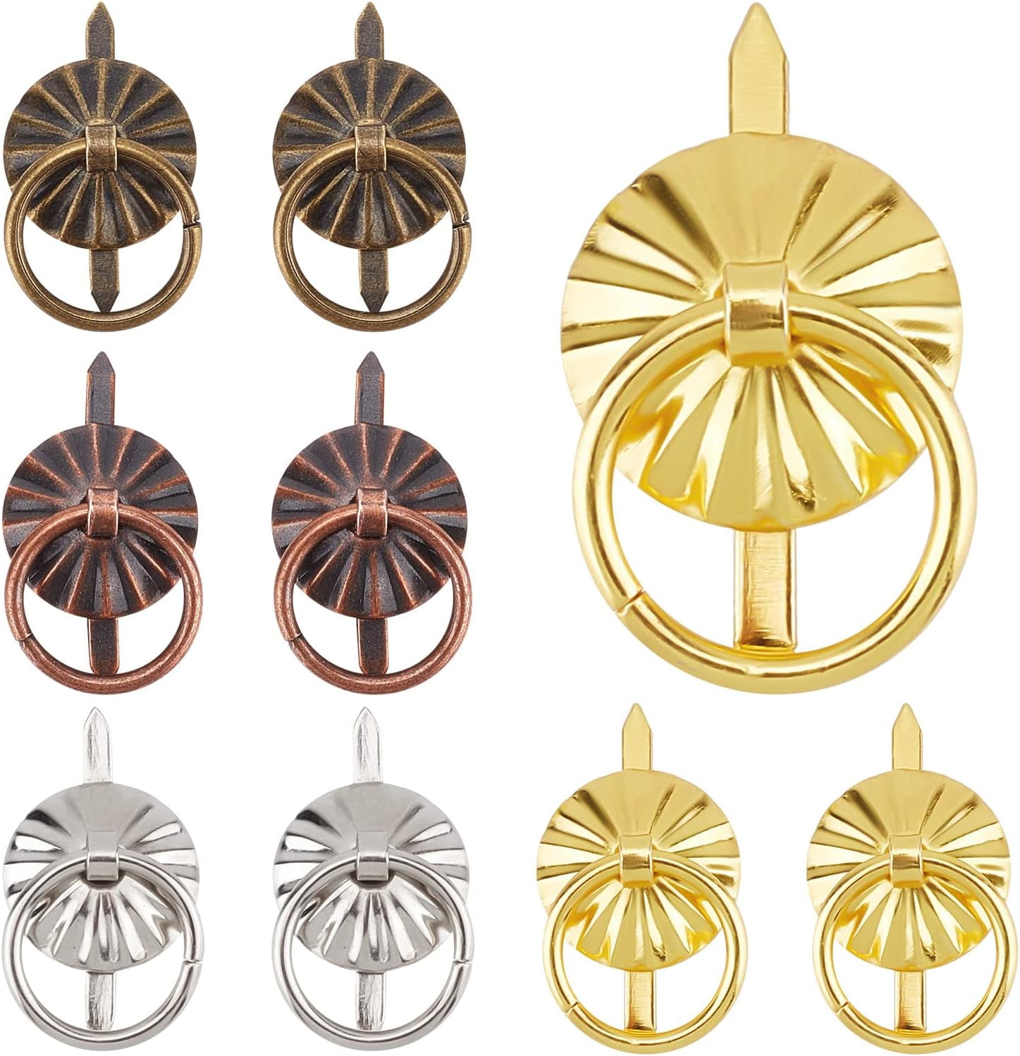 40PCS 4 Colors Metal Brad Fasteners with Pull Rings Mini Brad Paper ...