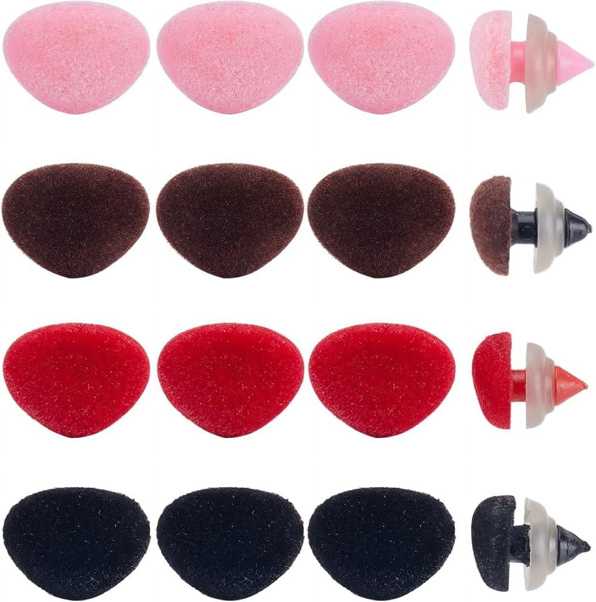 40PCS 4 Colors Plastic Flocking Safety Nose 18mm Wide Noses Animal ...