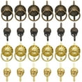 40PCS 4 Styles Metal Brad Fasteners Small Ring Pulls Flower Handle ...