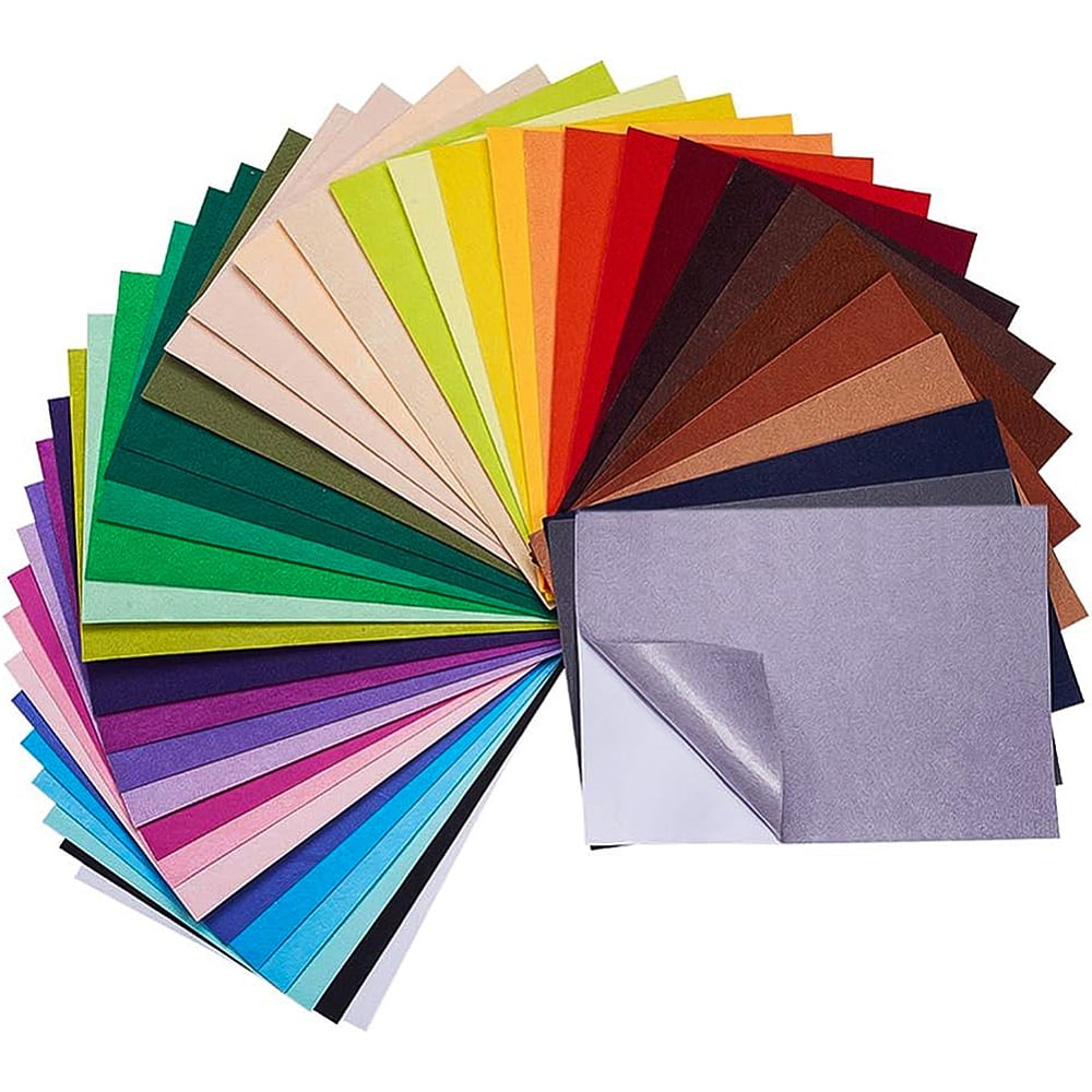 40PCS 7.8 x 11.8 inches Polyester Felt Fabric Adhesive Back Felt Sheets ...