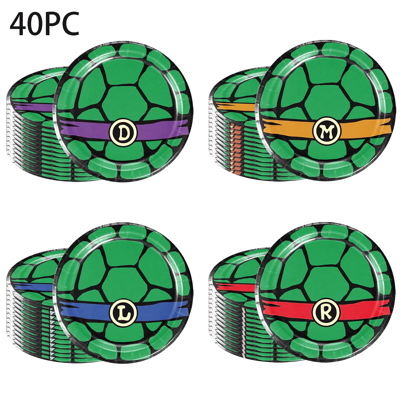 40PCS 7inch Green Turtle Birthday Turtle Party Supplies Turtle Plates ...