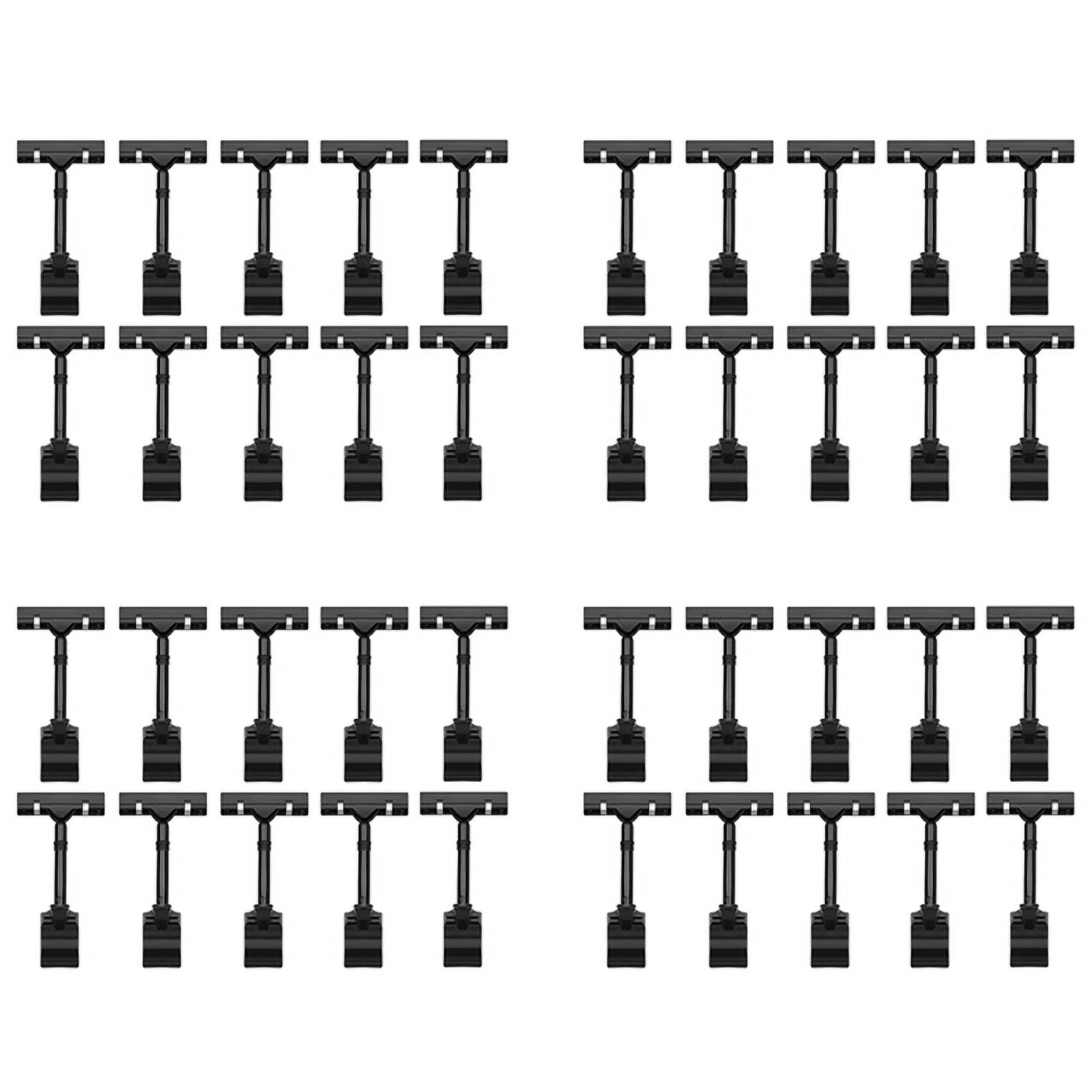 NEW 40PCS Adjustable Plastic Sign Holder,Clip-on Style Double Display ...
