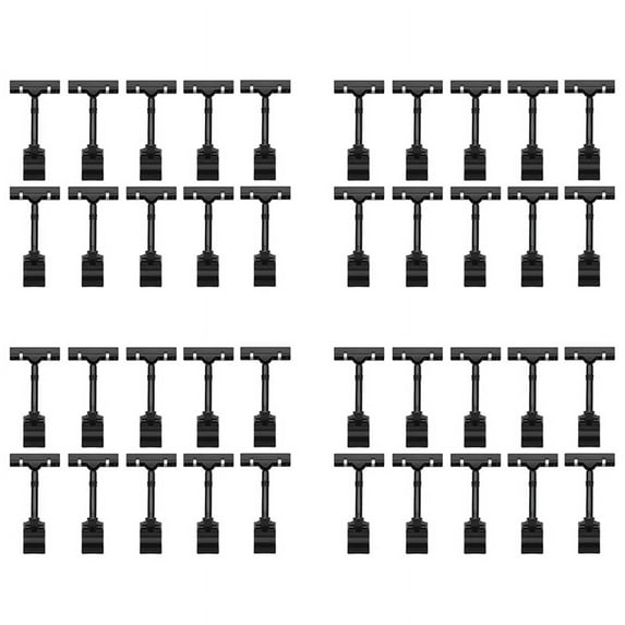 40PCS Adjustable Plastic Sign Holder,Clip-on Style Double Display Clips ...