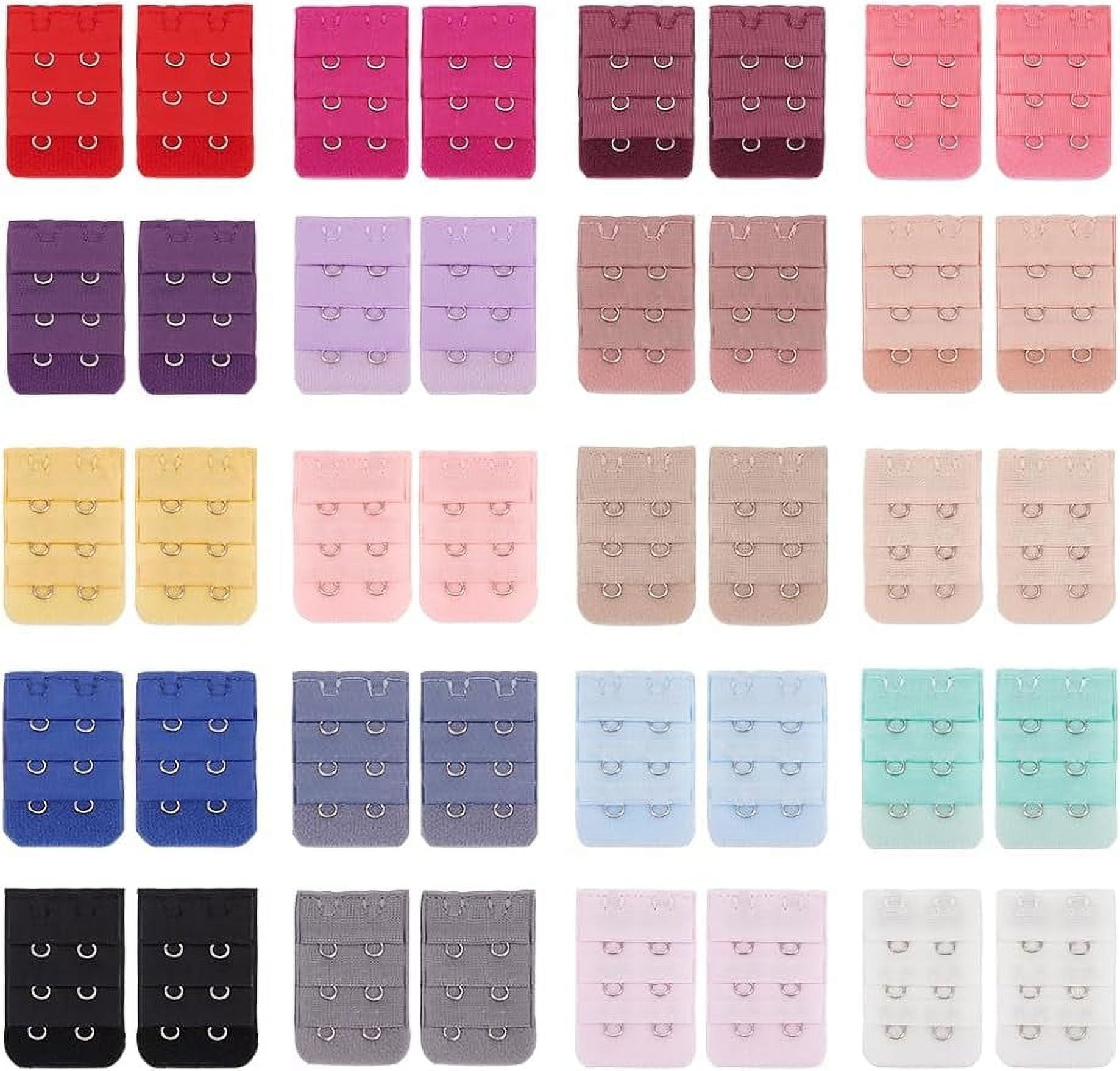 40PCS Bra Strap Extensions Mixed Color Elastic Corset Extender 2 Hooks ...