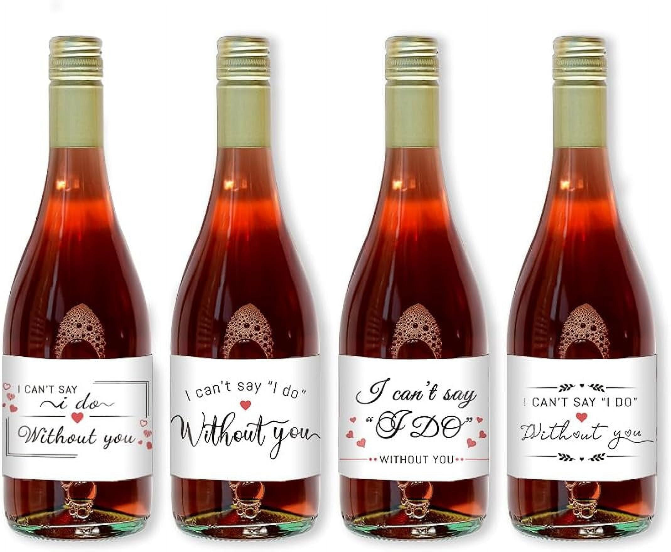 40PCS Bridesmaid Mini Champagne Bottles Label Wine Sticker 4Styles ...