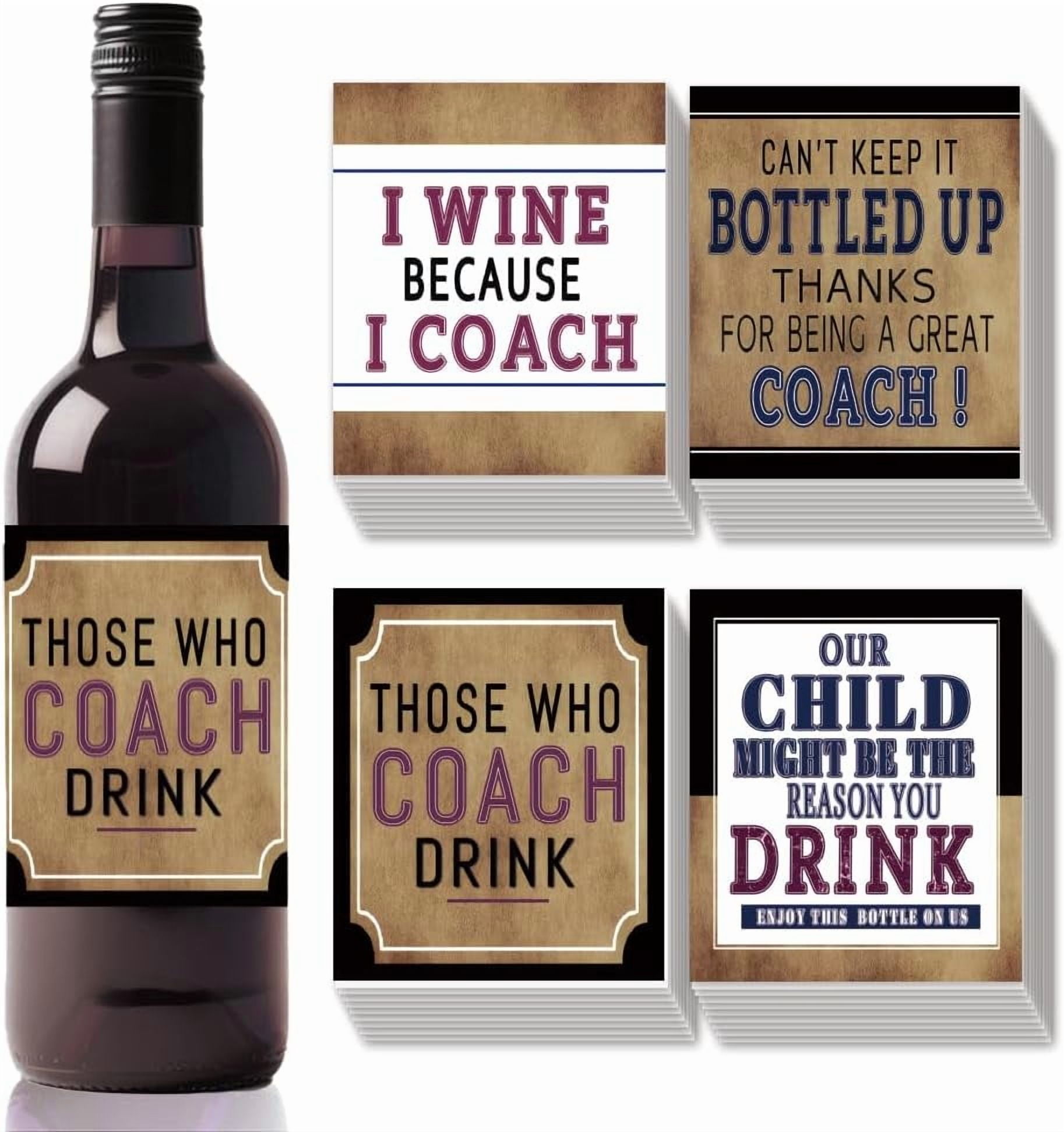 40PCS Coaches Appreciation Wine Bottle Champagne Labels Grateful Gift ...