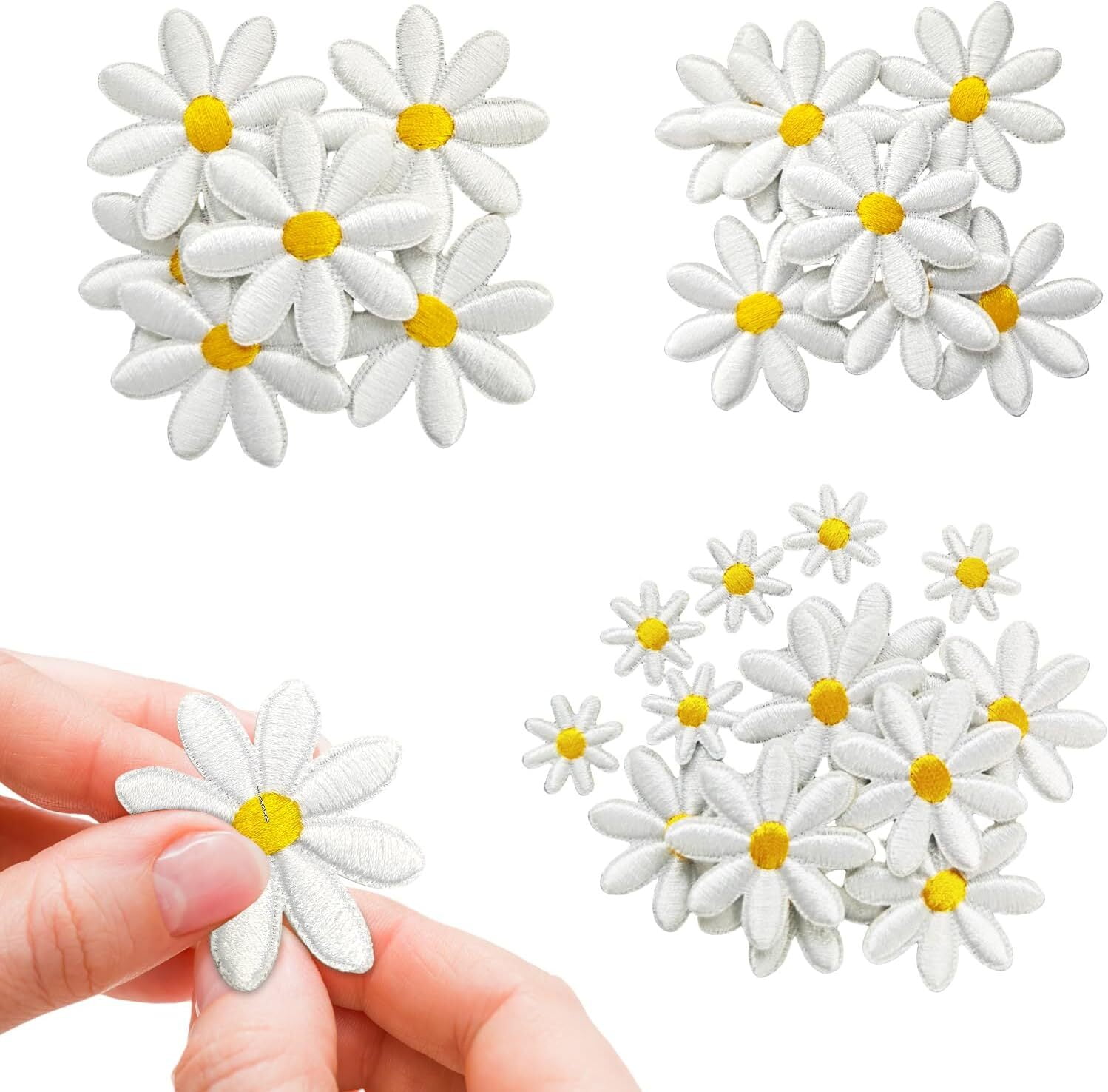 40PCS Daisy Iron on Patches Daisy Flower Embroidery Applique for ...