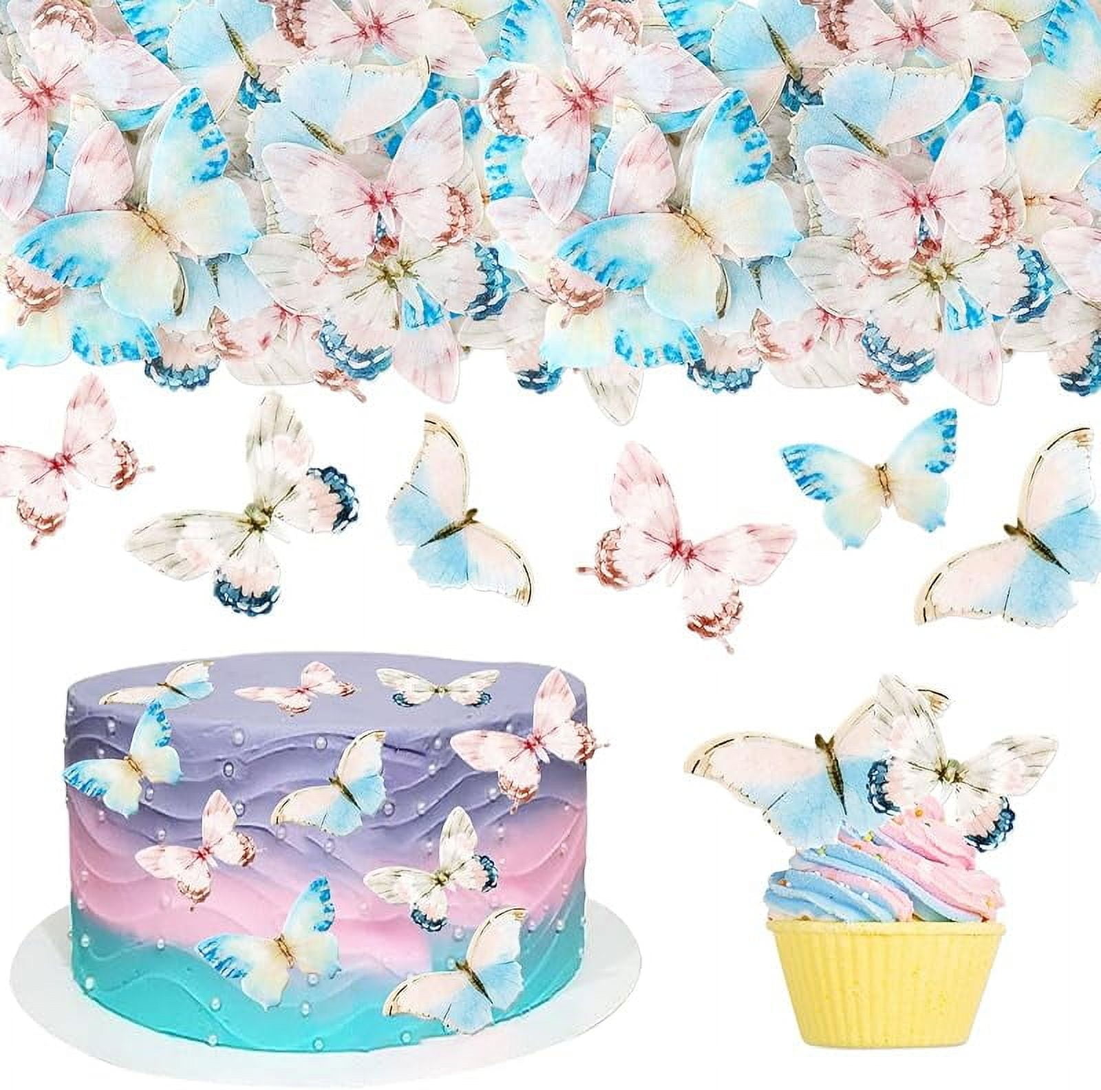 40PCS Edible Daisy Cupcake Toppers Edible Wafar Paper Spring Bridal ...