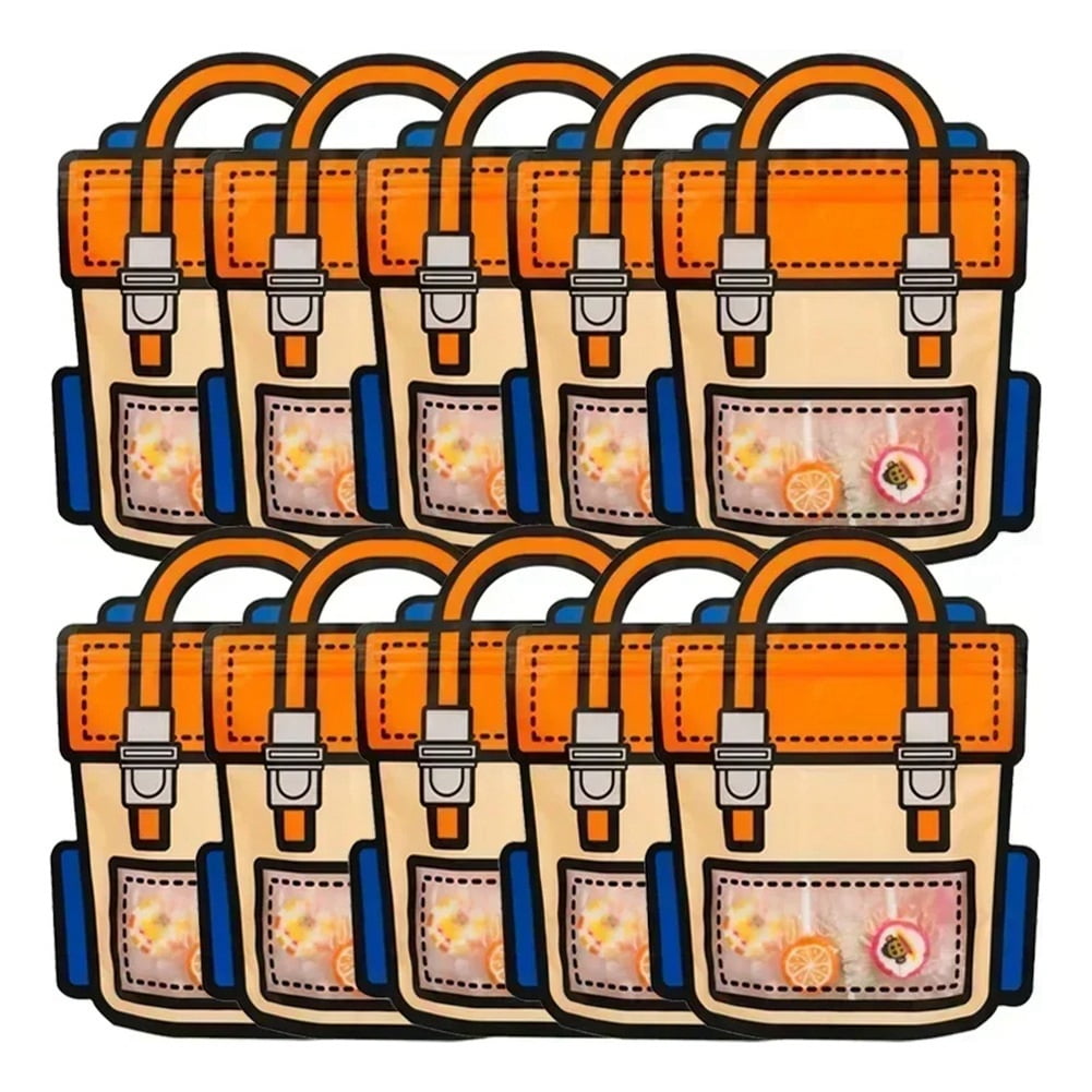 40PCS Gifts Packaging Bags Cartoon School Bag Shape Candy Snack Self ...