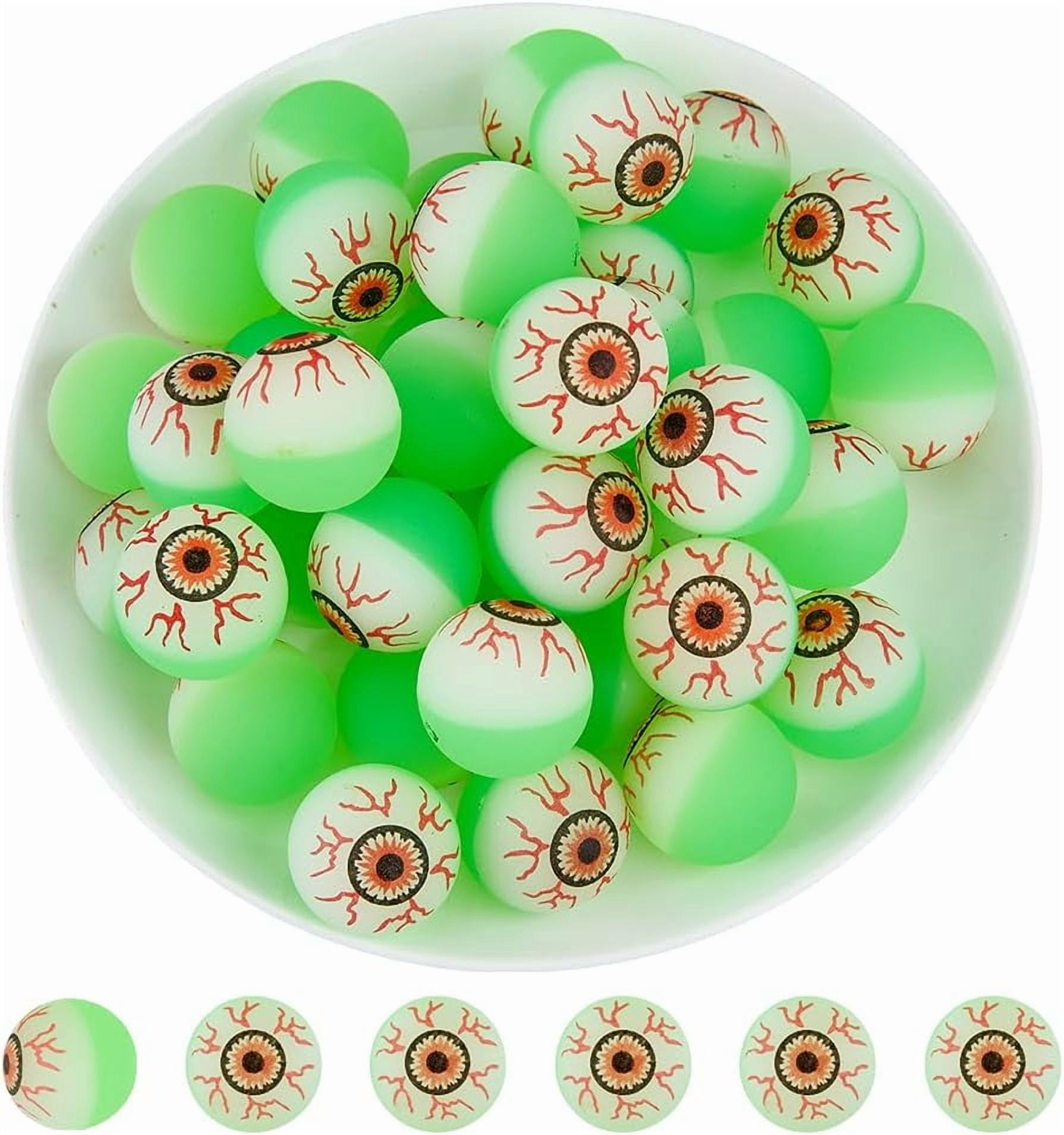 40PCS Glow in The Dark Eyeball Plastic Bouncy Ball 30mm Bouncing Balls ...