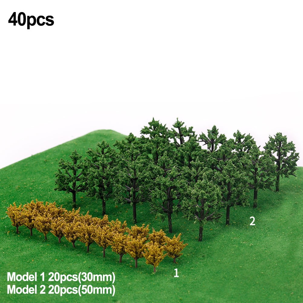 40PCS Green Model Trees for Train Set Diorama Scenery Layout - Walmart.com