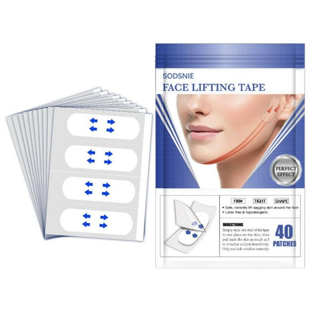 40pcs Invisible Face Lifter Tape Instant Face Lift Tapes Double Chin