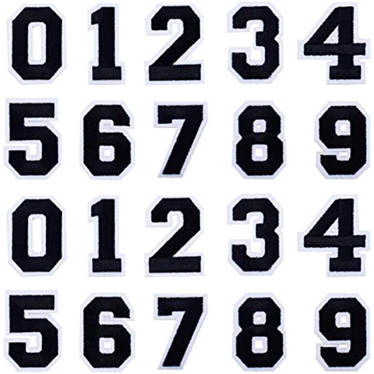 40PCS Iron On Numbers Patches 2 Inch Sew On Applique Patches 0-9 ...