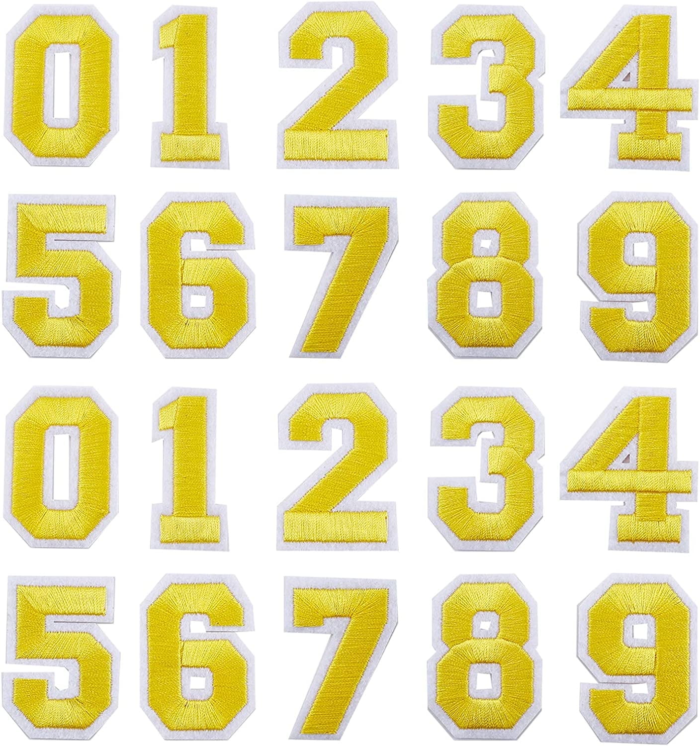 40PCS Iron On Numbers Patches 2 Inch Sew On Applique Patches 0-9 ...