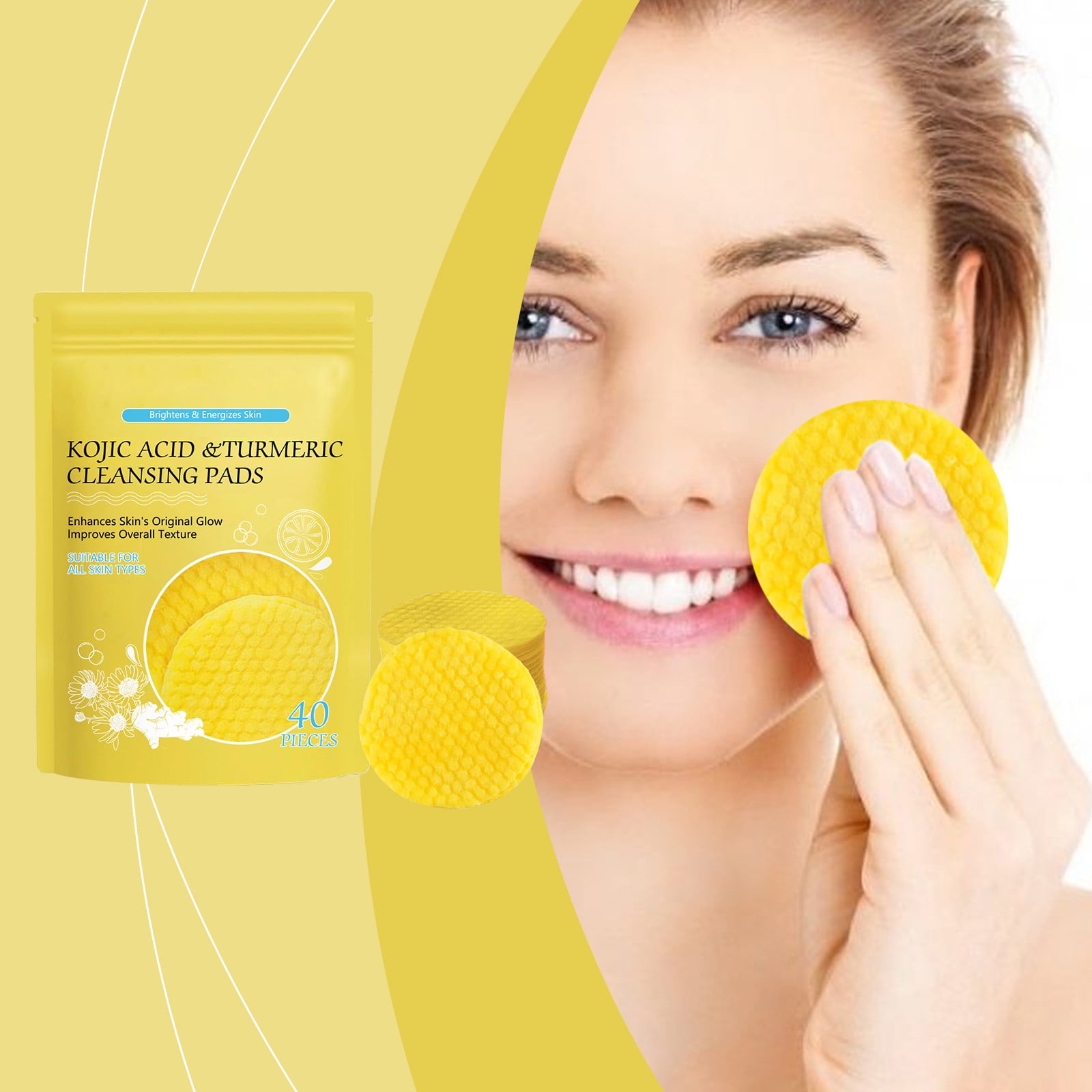 40PCS Kojic Acid Turmeric Cleansing Pads for Cleansing and Exfoliating ... 40PCS Kojic Acid Turmeric Cleansing Pads for Cleansing and Exfoliating ...