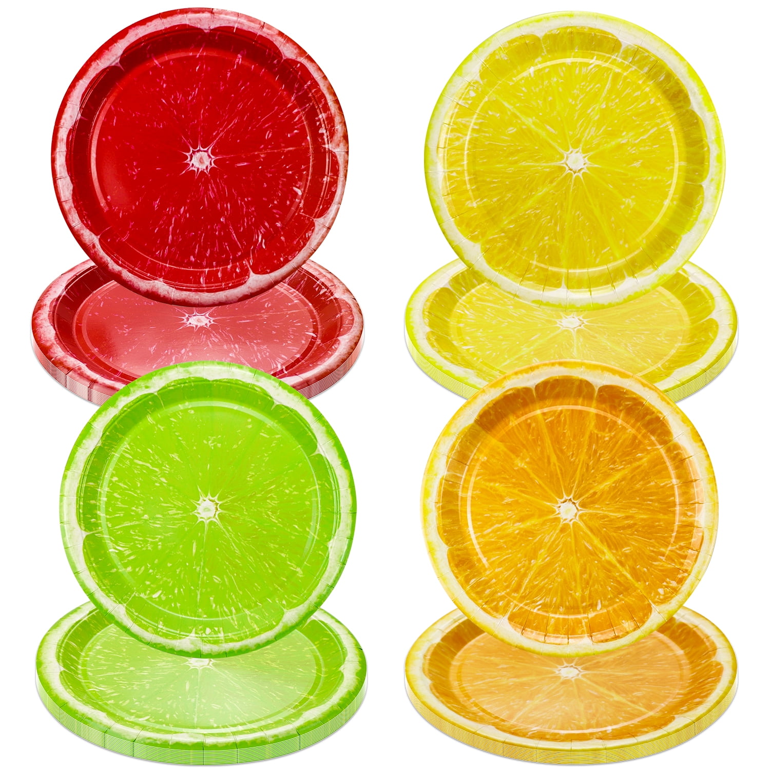 40PCS Lemon Slices Paper Plate, 9” Colorful Lemon Plates, Disposable ...