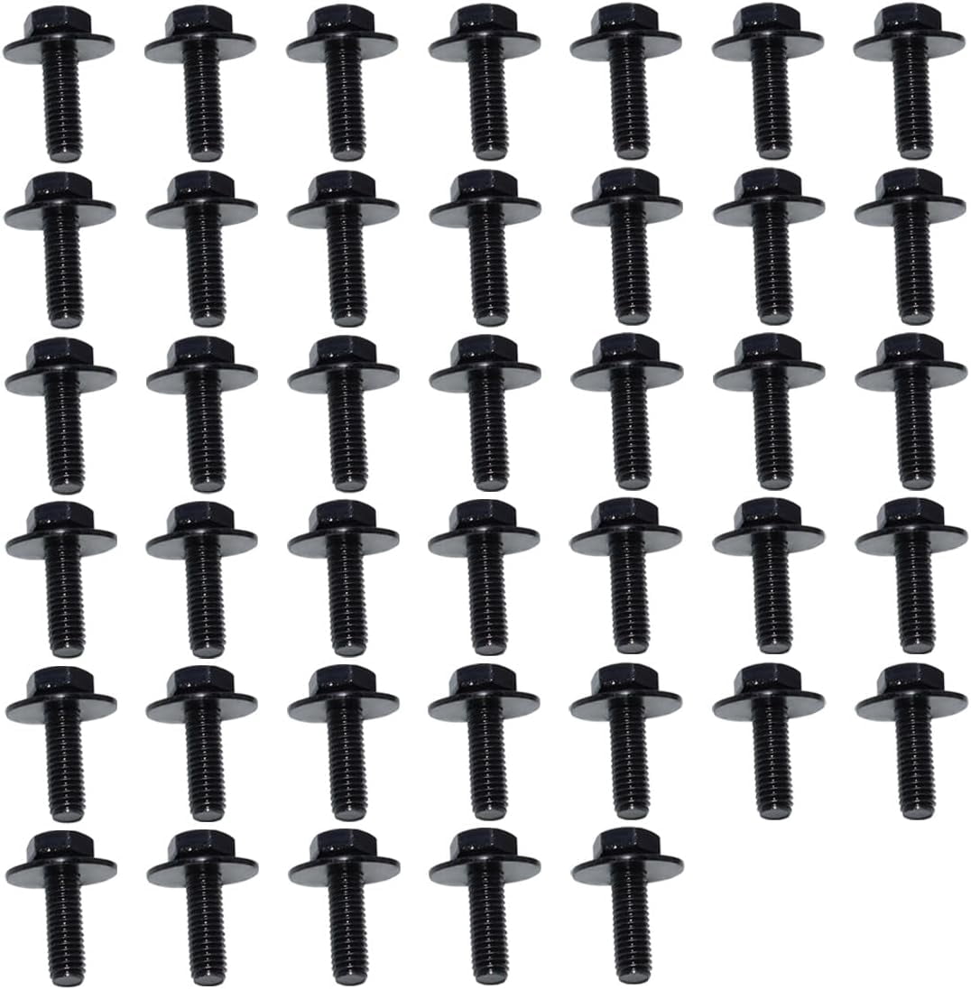 40PCS M6-1.0 x 24mm Hex Head SEMS Bolts - Automotive Body Bolts Screws ...